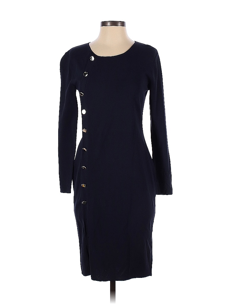 Slate & Willow Solid Navy Blue Navy Button Sheath Size M - 75% off ...