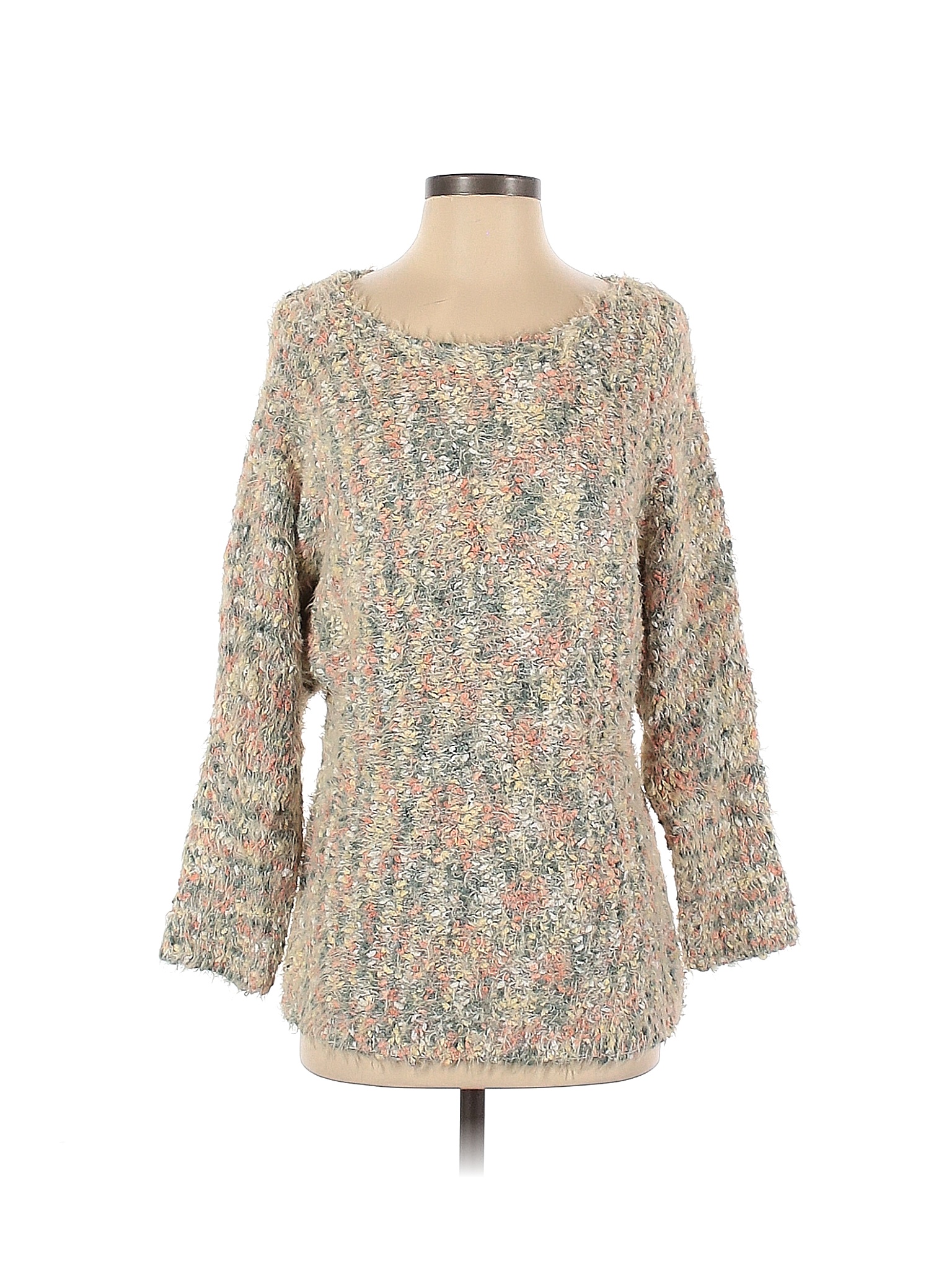 Gilli 100% Polyester Color Block Floral Green Pullover Sweater Size S ...