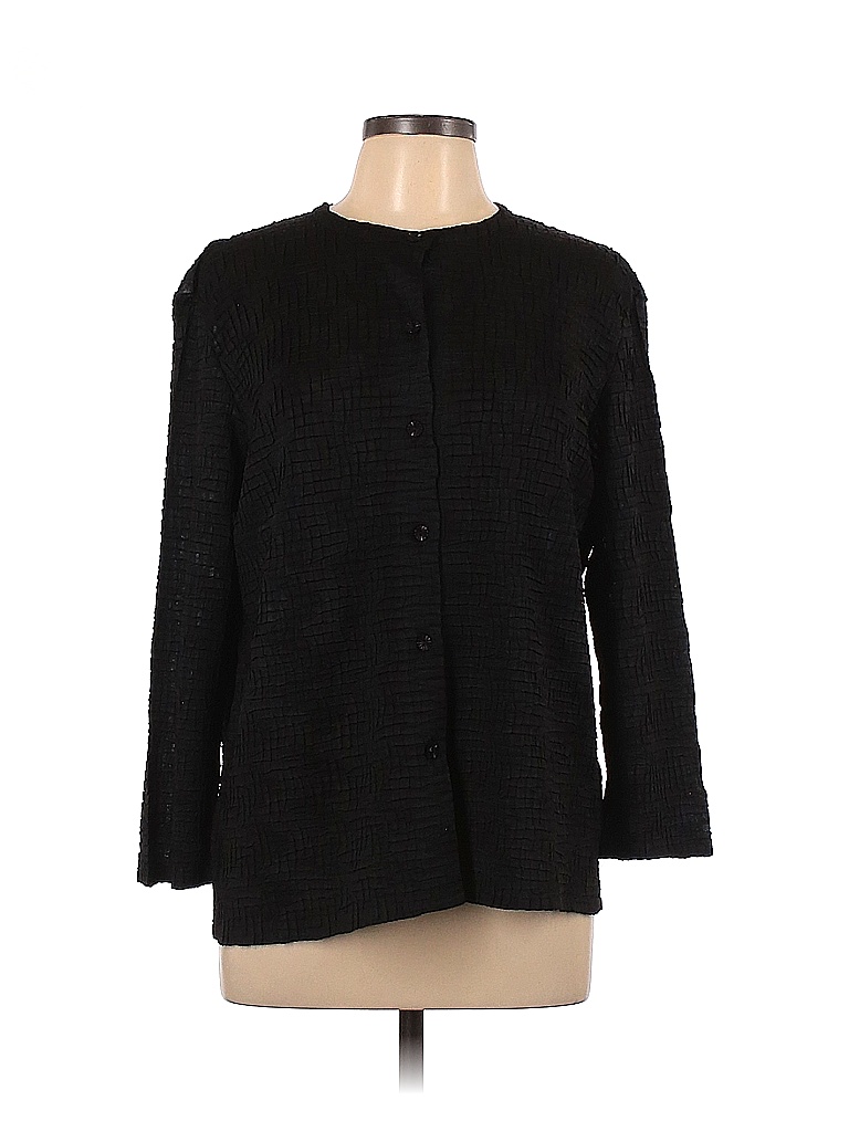 Sigrid Olsen 100% Polyester Solid Black Jacket Size L - 84% off | thredUP