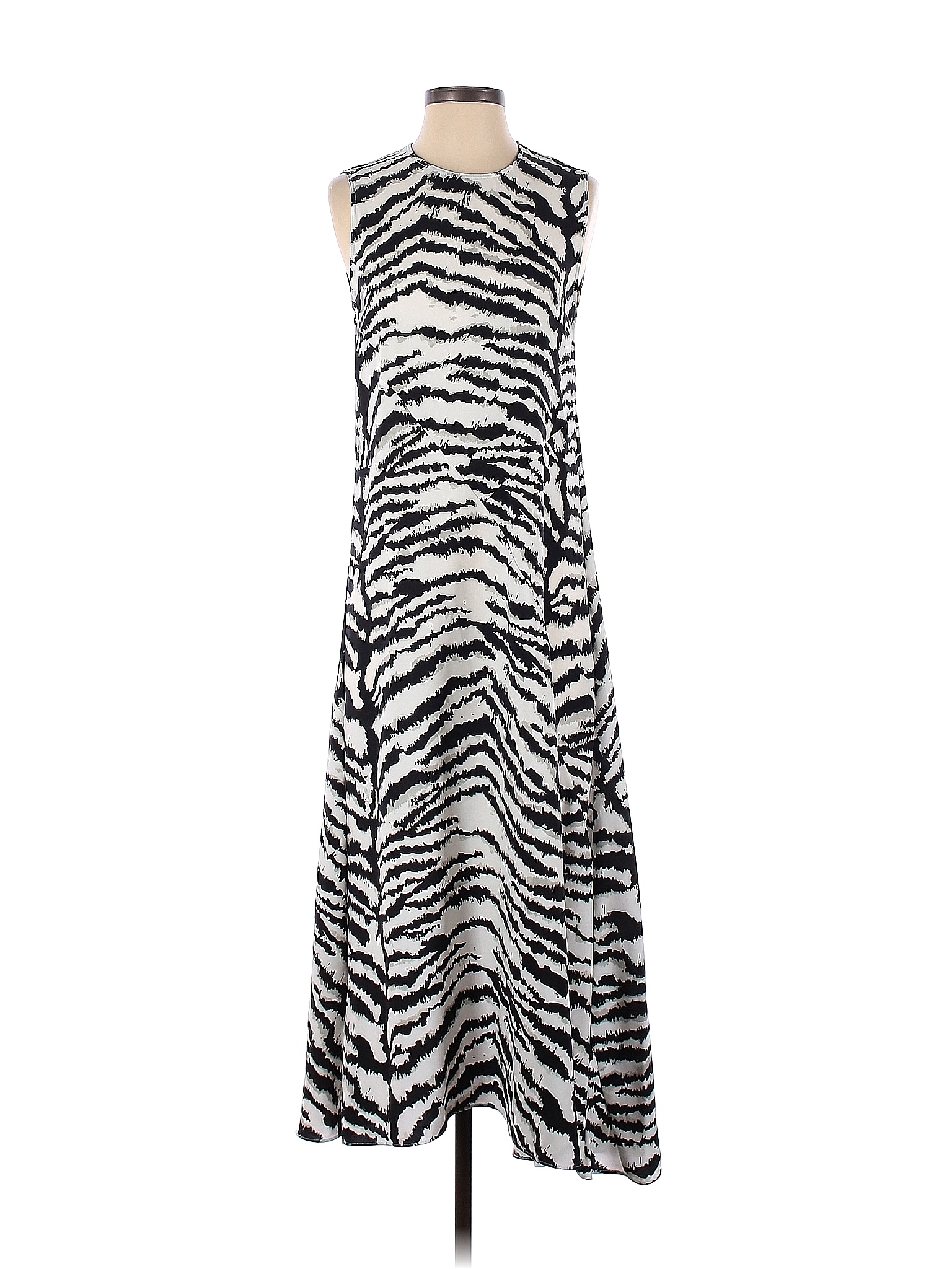 Victor Alfaro Collective 100% Polyester Black Zebra Printed Dress Size ...