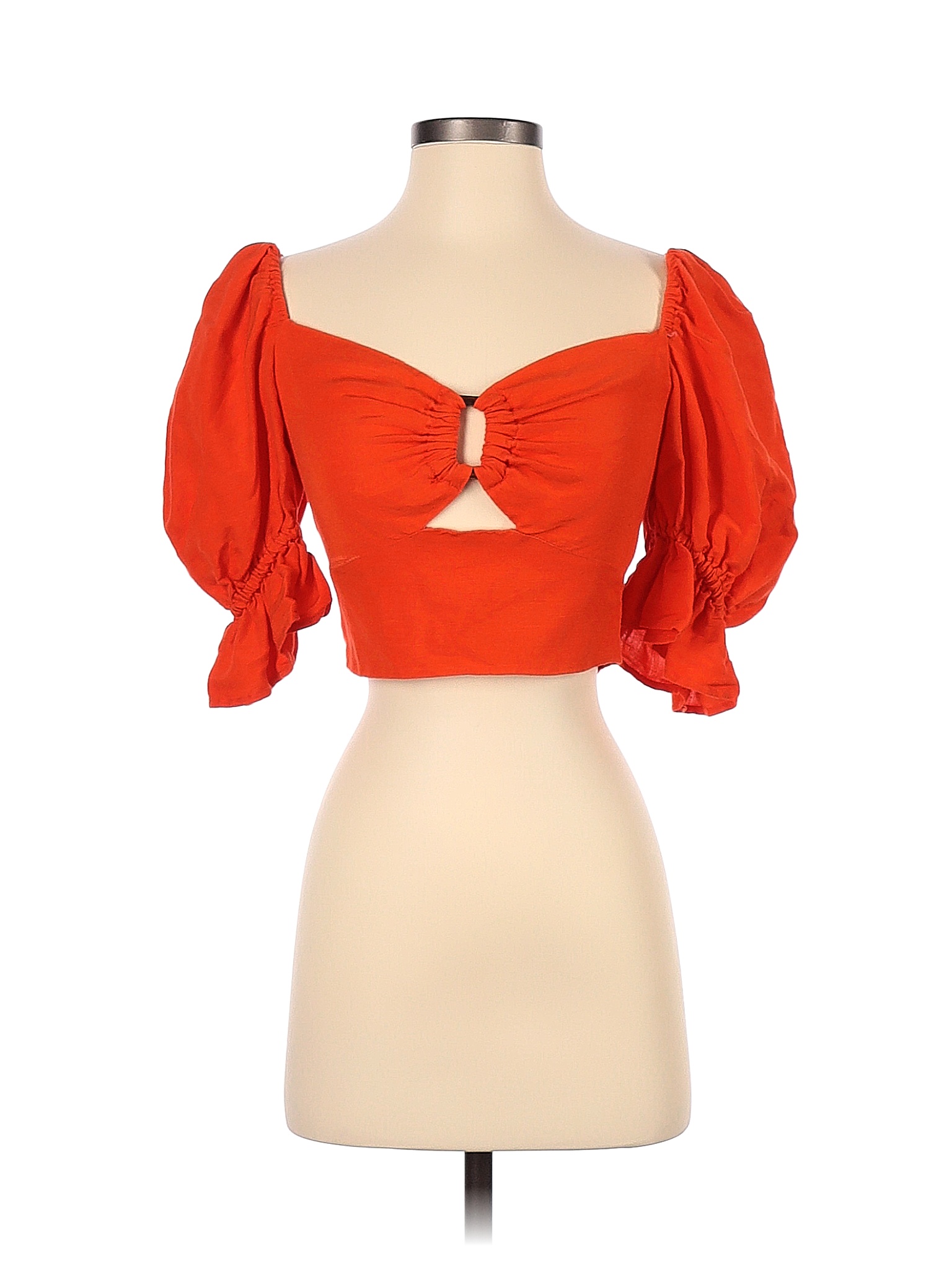 C Meo Collective Solid Orange Short Sleeve Blouse Size Xs 71 Off