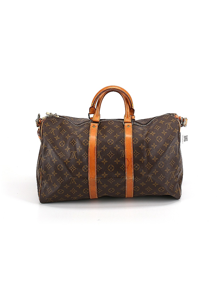 Louis Vuitton 100% Coated Canvas Color Block Colored Brown Vintage ...
