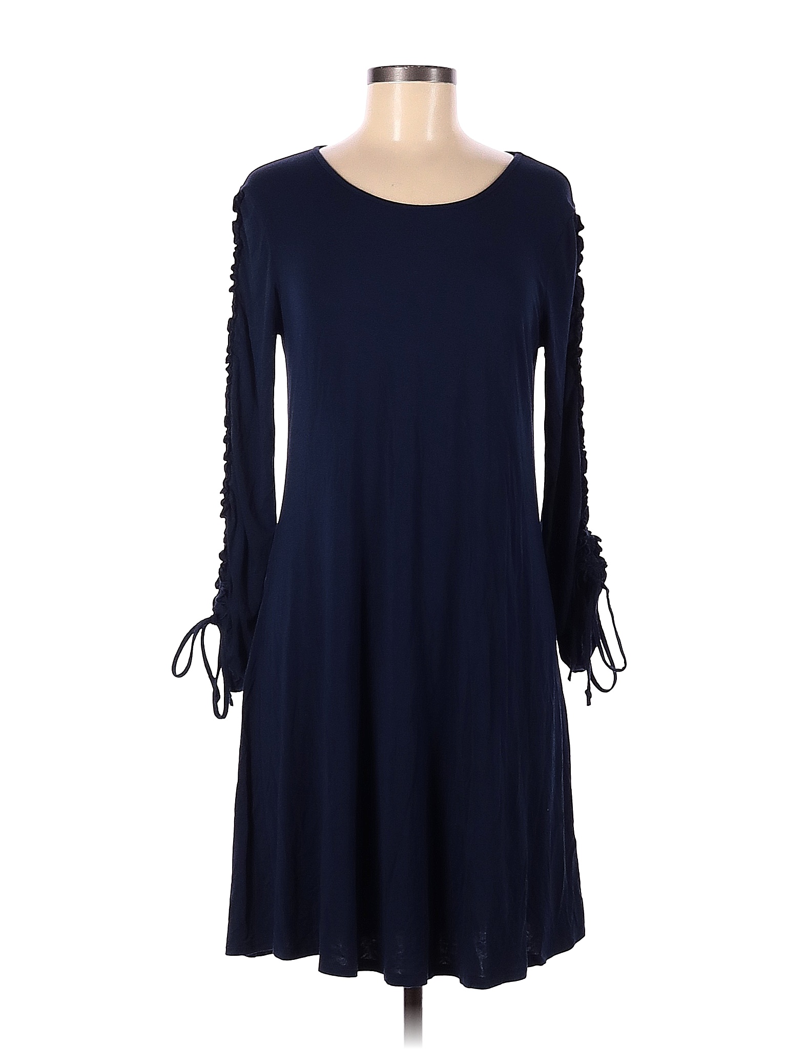 Neiman Marcus Solid Navy Blue Casual Dress Size M 86 Off Thredup