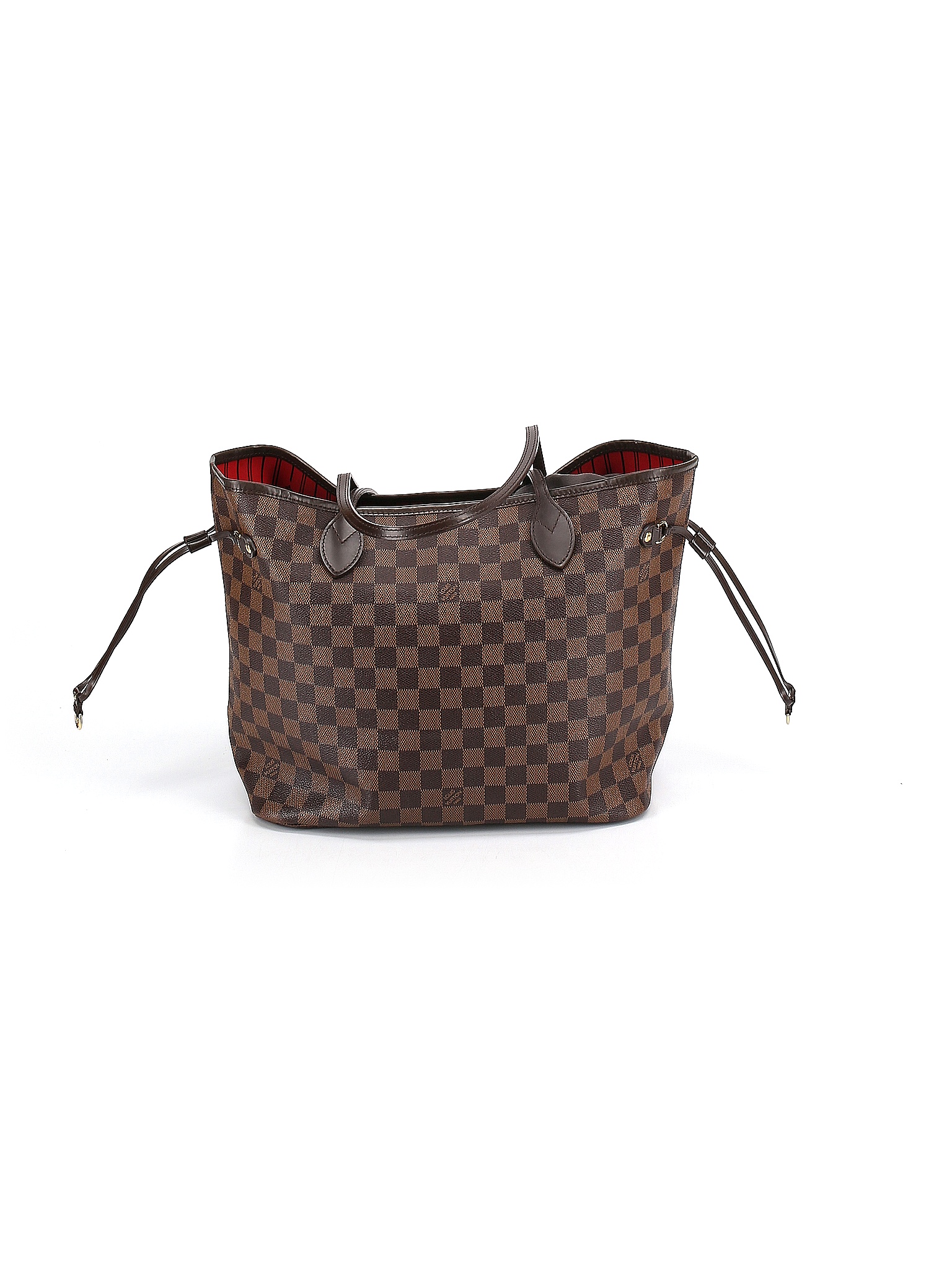 Louis Vuitton 100% Coated Canvas Checkered-gingham Colored Brown Neverfull One Size - 21% off ...