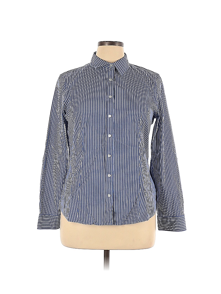 Talbots Stripes Blue Long Sleeve Button-Down Shirt Size 14 - 79% off | thredUP