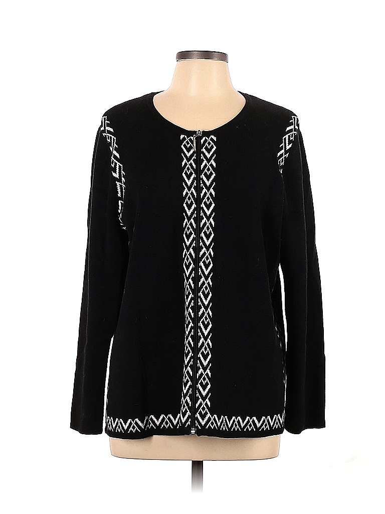 TanJay Color Block Solid Black Cardigan Size L - 70% off | thredUP
