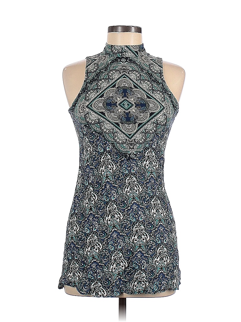 American Eagle Outfitters 100 Viscose Teal Sleeveless Blouse Size Xs