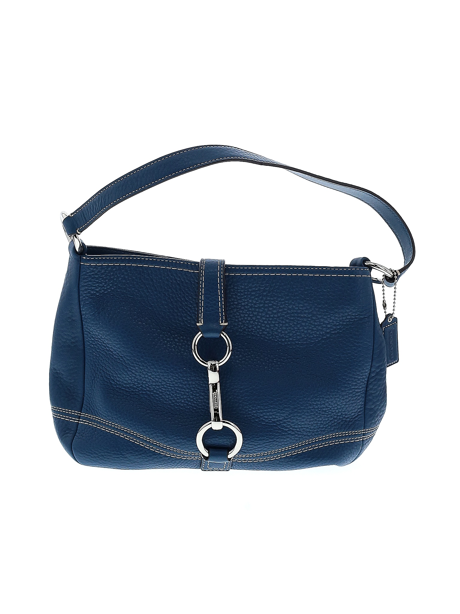 Coach 100% Leather Solid Blue Leather Shoulder Bag One Size - 75% off ...