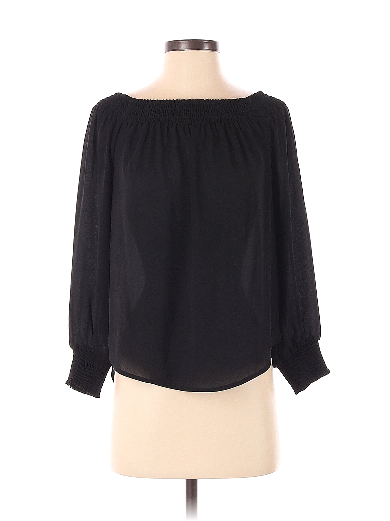 Express Polka Dots Black Long Sleeve Blouse Size S 84 Off Thredup
