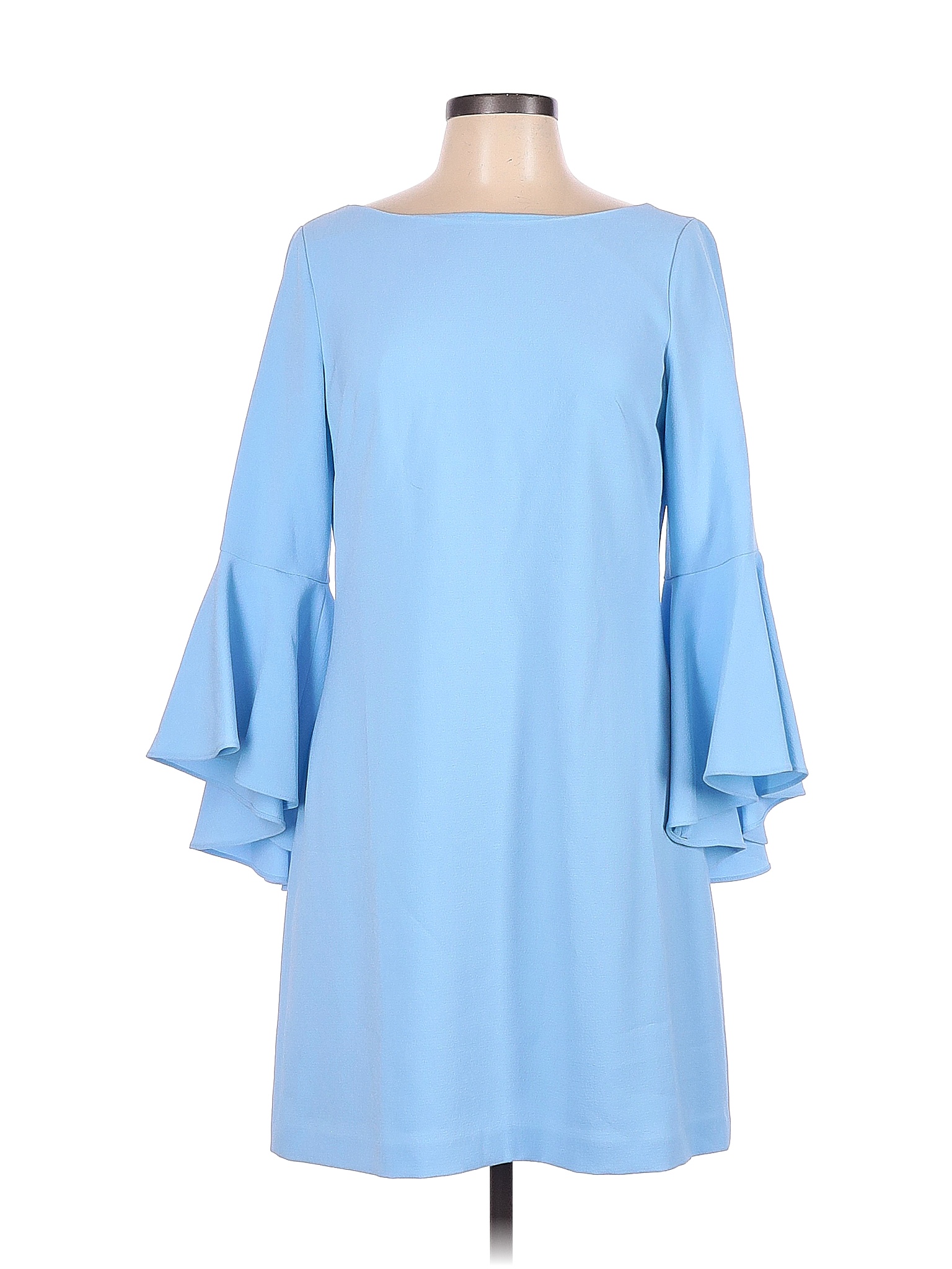 Eliza J Solid Blue Casual Dress Size 10 83 Off Thredup