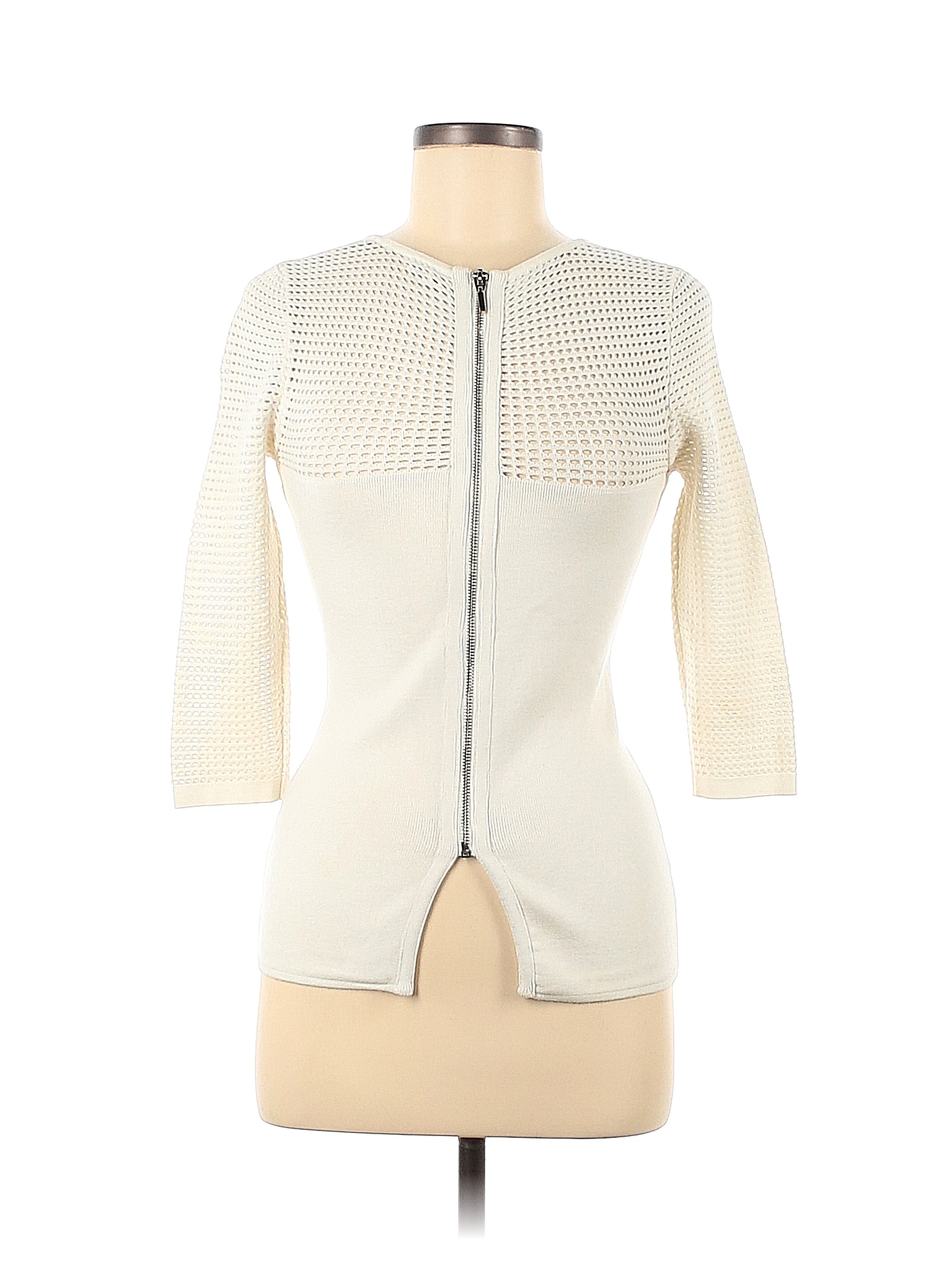 Intermix Color Block Solid Ivory Cardigan Size M - 86% off | thredUP