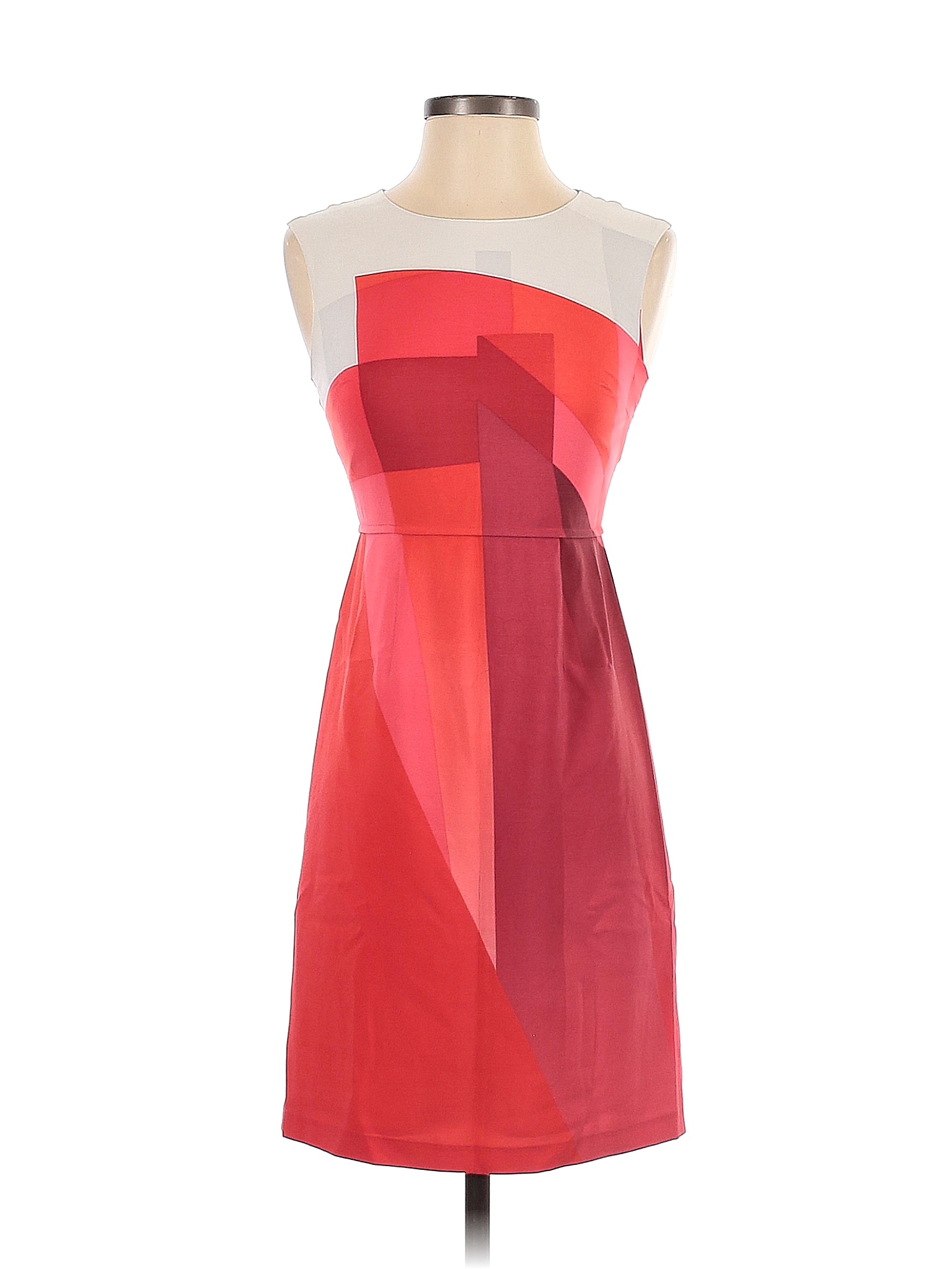 Vince Camuto 100 Polyester Color Block Solid Pink Casual Dress Size 4