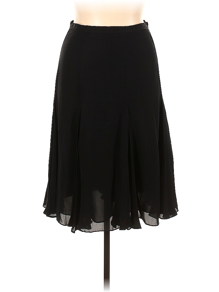 Lauren by Ralph Lauren 100% Silk Solid Black Silk Skirt Size 14 - 73% off | thredUP