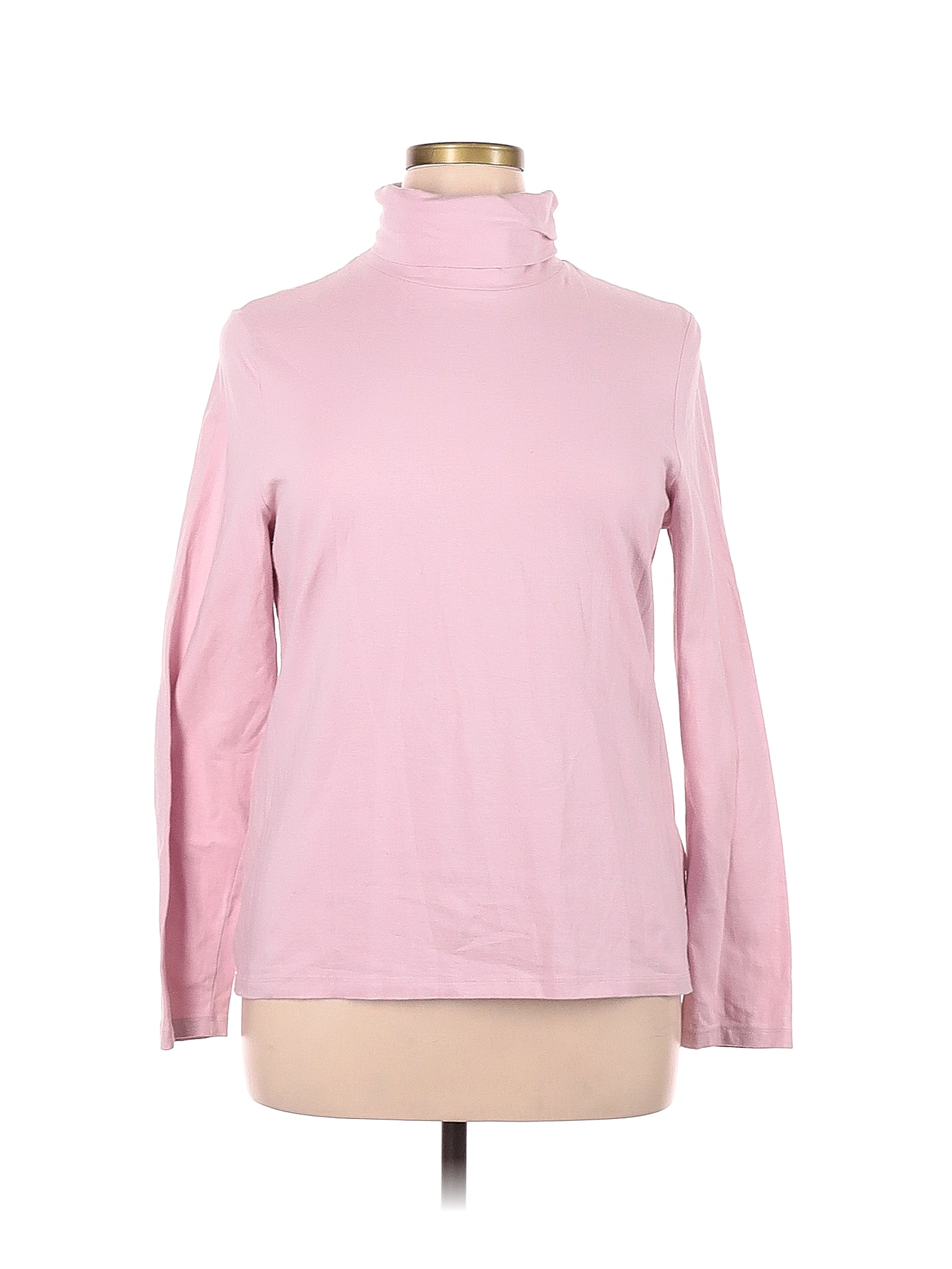 Talbots Outlet Solid Colored Pink Long Sleeve Turtleneck Size XL - 65% ...