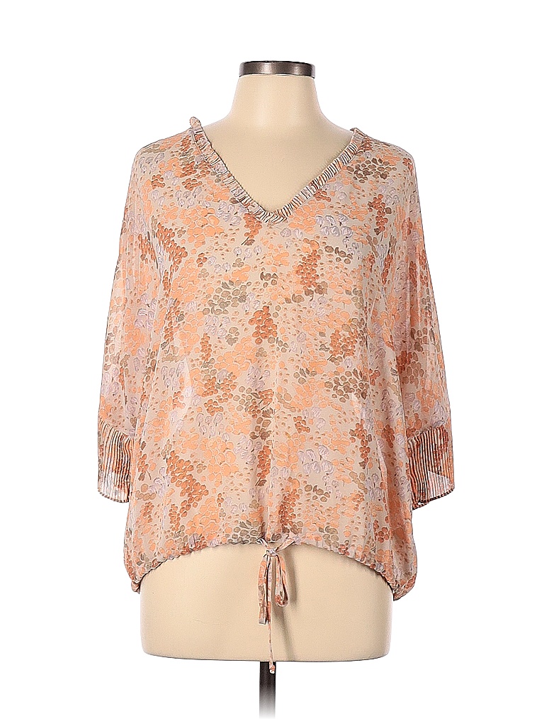 Dr2 100 Polyester Colored Orange Short Sleeve Blouse Size L 84 Off