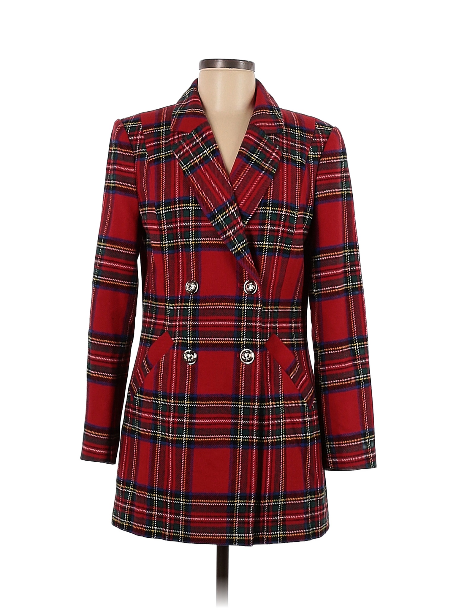Venus Plaid Colored Red Coat Size 8 - 49% off | thredUP