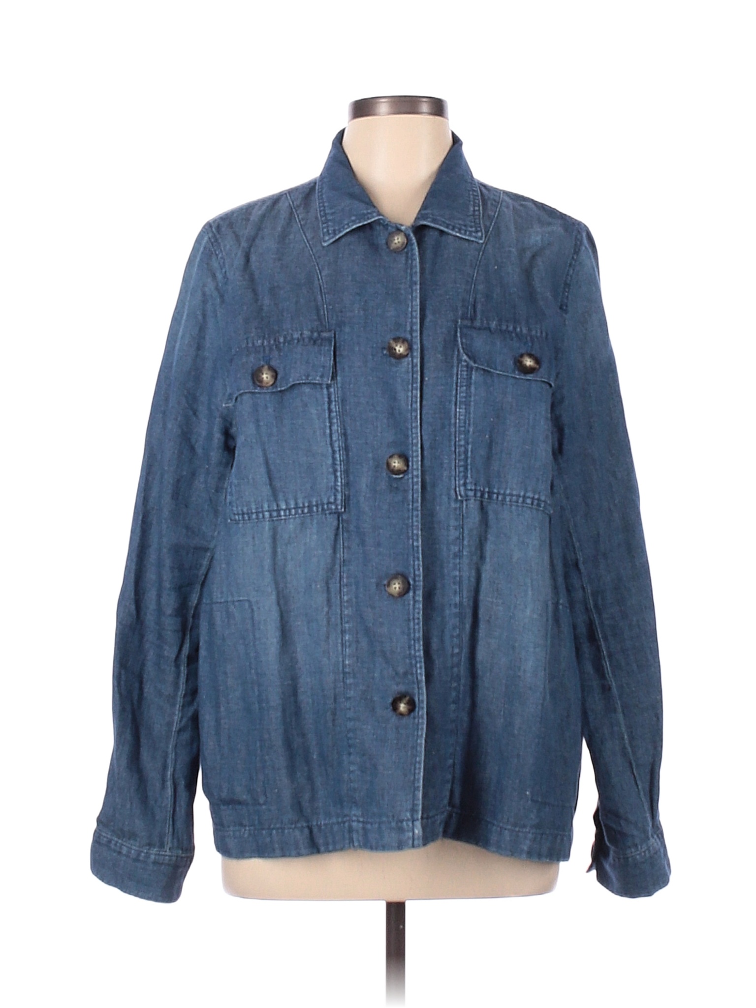 J.Jill Blue Jacket Size L - 78% off | thredUP