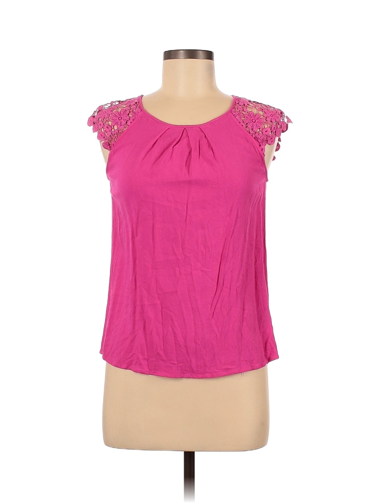 Skies Are Blue 100 Rayon Pink Short Sleeve Blouse Size 8 82 Off