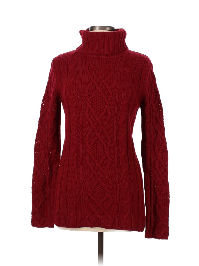 Eddie Bauer Color Block Solid Red Wool Pullover Sweater Size M - 78% off | thredUP