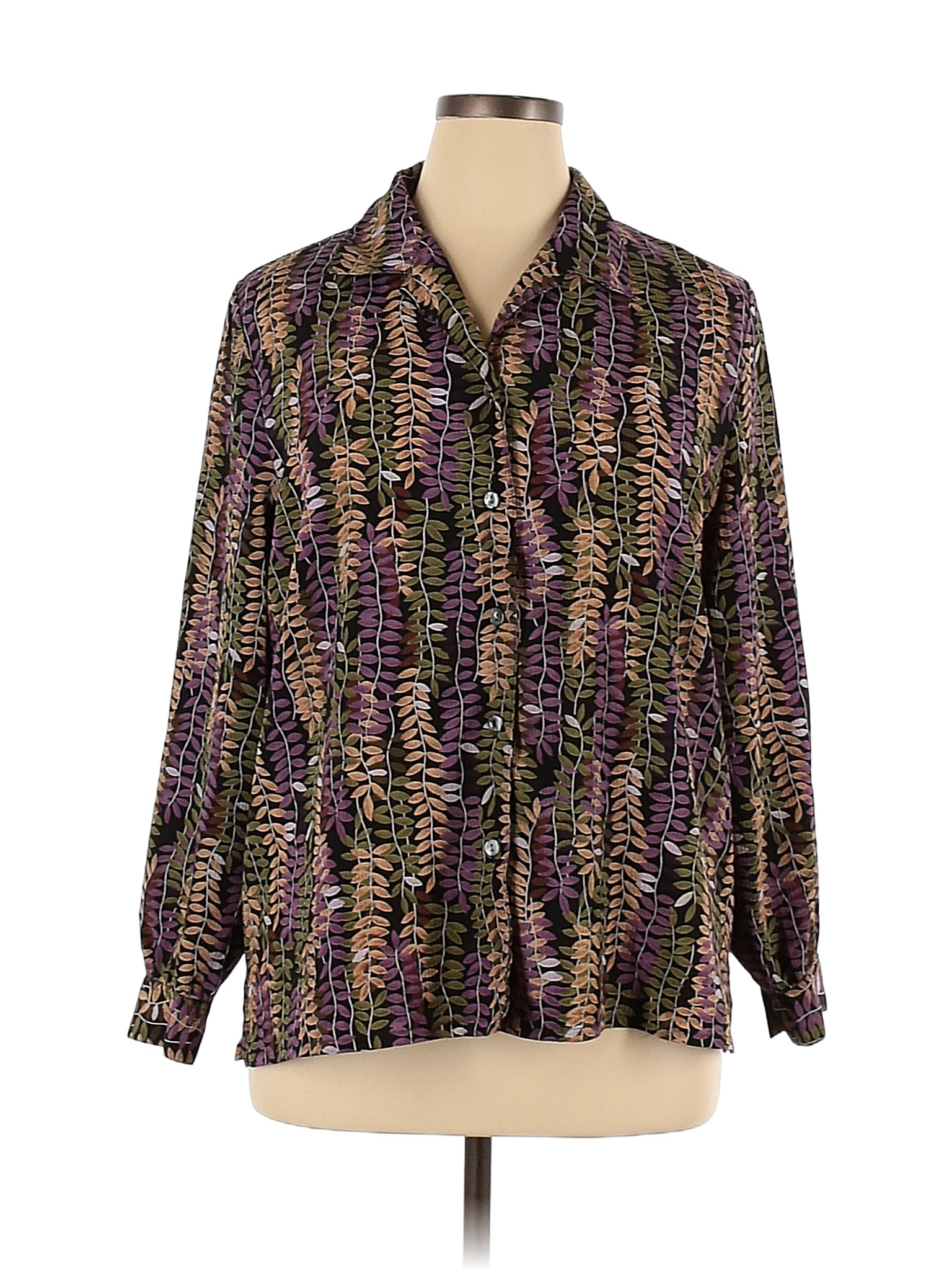 Allison Daley 100% Polyester Black Long Sleeve Blouse Size 16 - 55% off ...