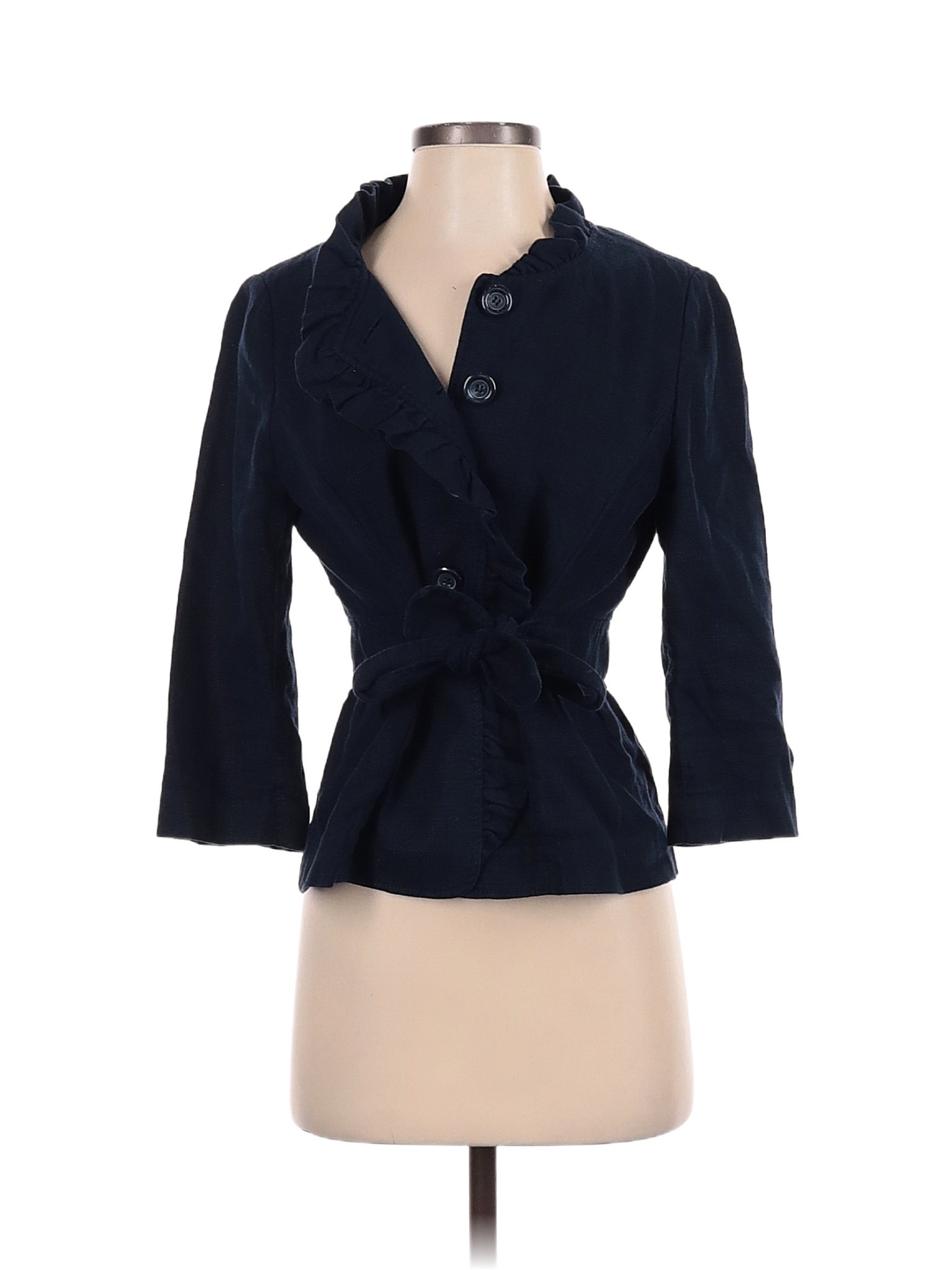 Ann Taylor LOFT Solid Navy Blue Jacket Size 4 - 91% off | thredUP