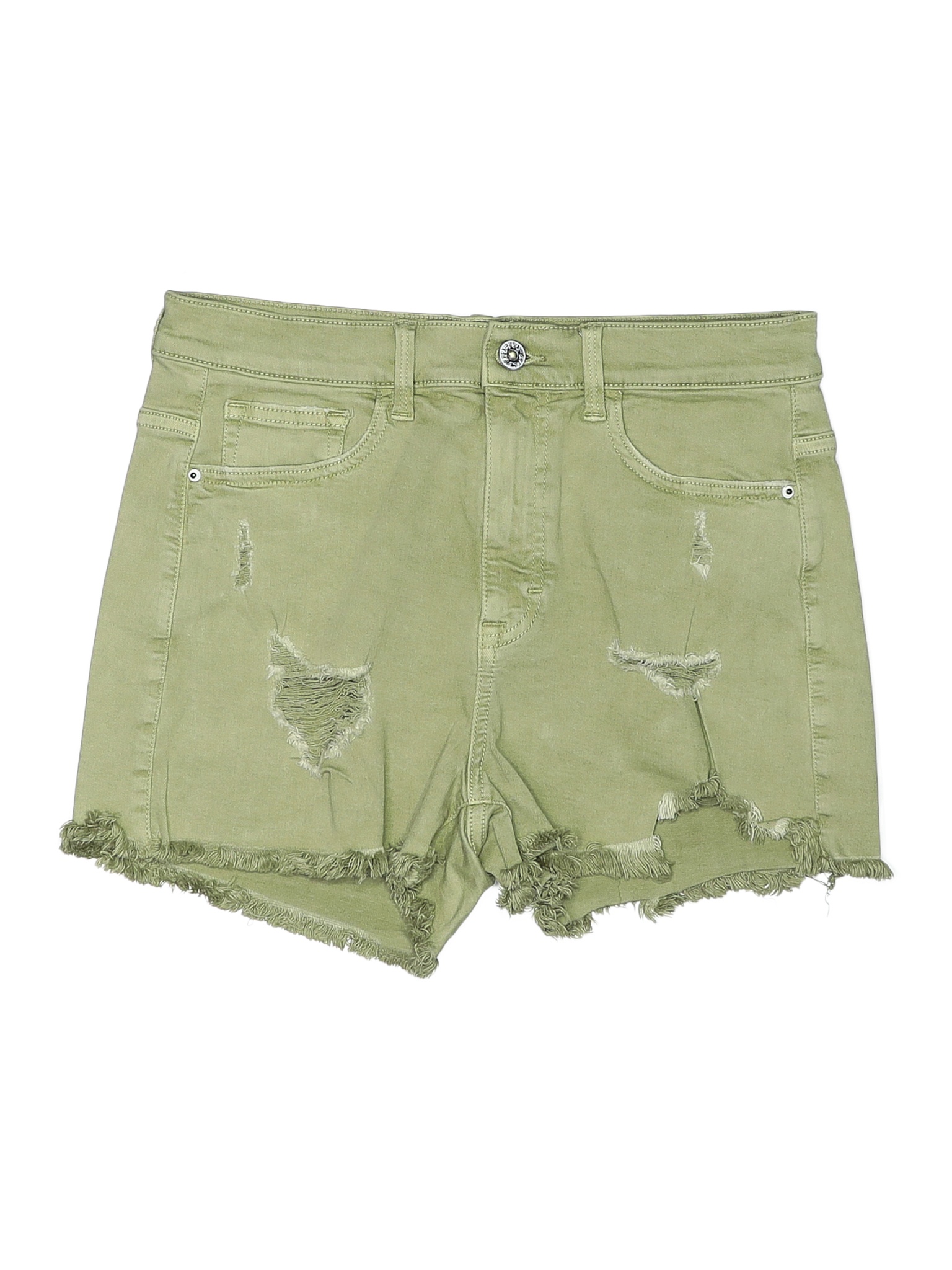 SNEAK PEEK Solid Colored Green Denim Shorts Size L - 71% off | thredUP