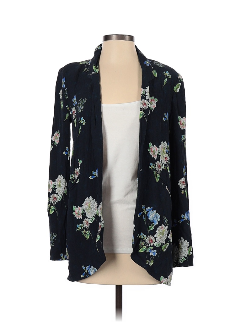 Zara Basic Floral Navy Blue Jacket Size XS - 75% off | thredUP