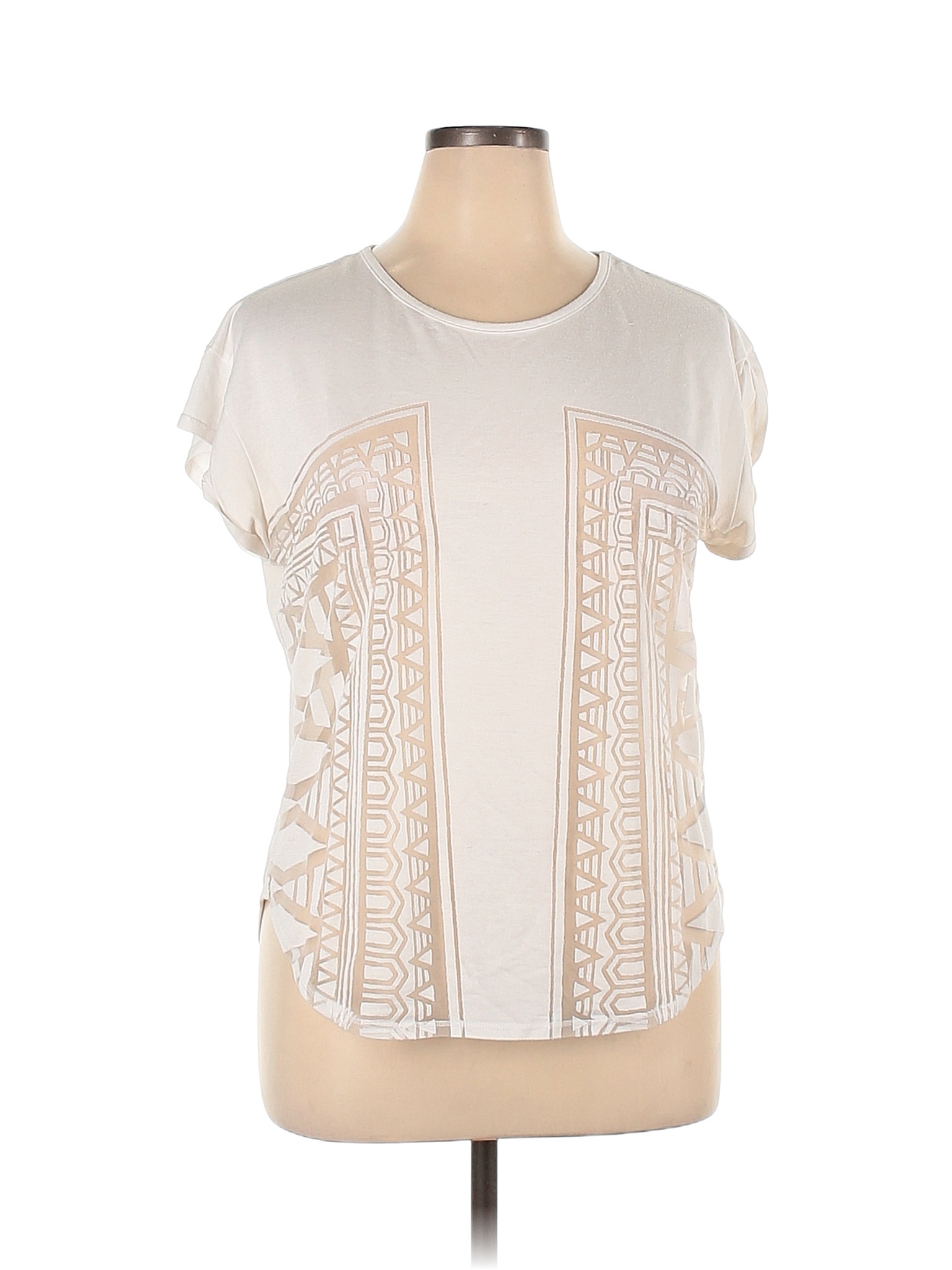 Nicole by Nicole Miller White Short Sleeve T-Shirt Size XL - 60% off ...