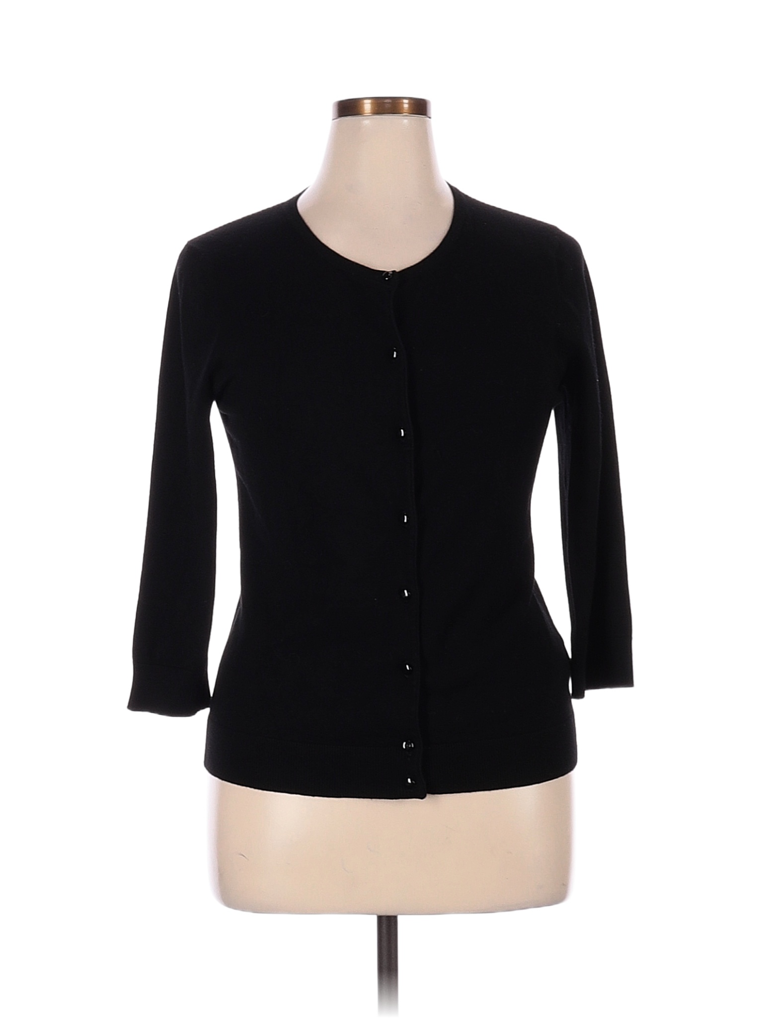 Cable & Gauge Color Block Solid Black Cardigan Size XL - 60% off | thredUP