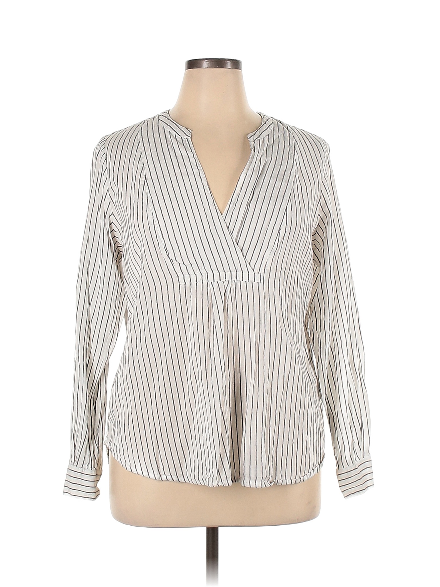 Sundance 100% Cotton Stripes White Long Sleeve Top Size XL - 77% off ...