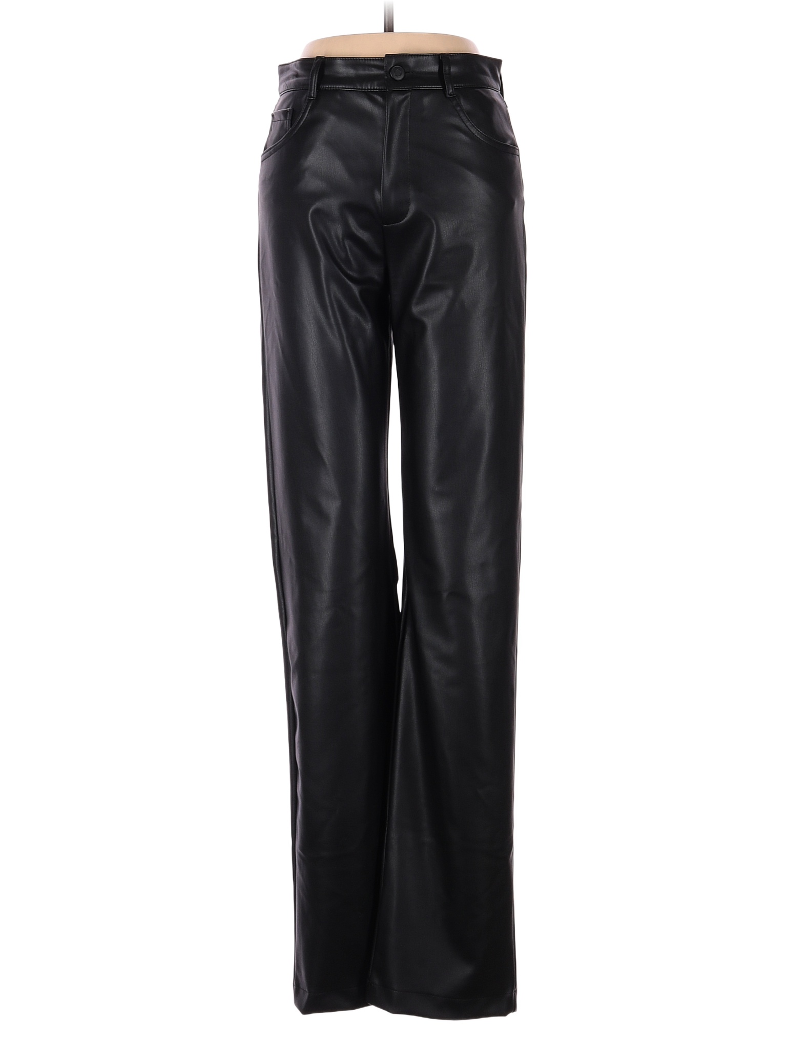 Zara 100% Polyurethane Solid Black Faux Leather Pants Size S - 58% off ...