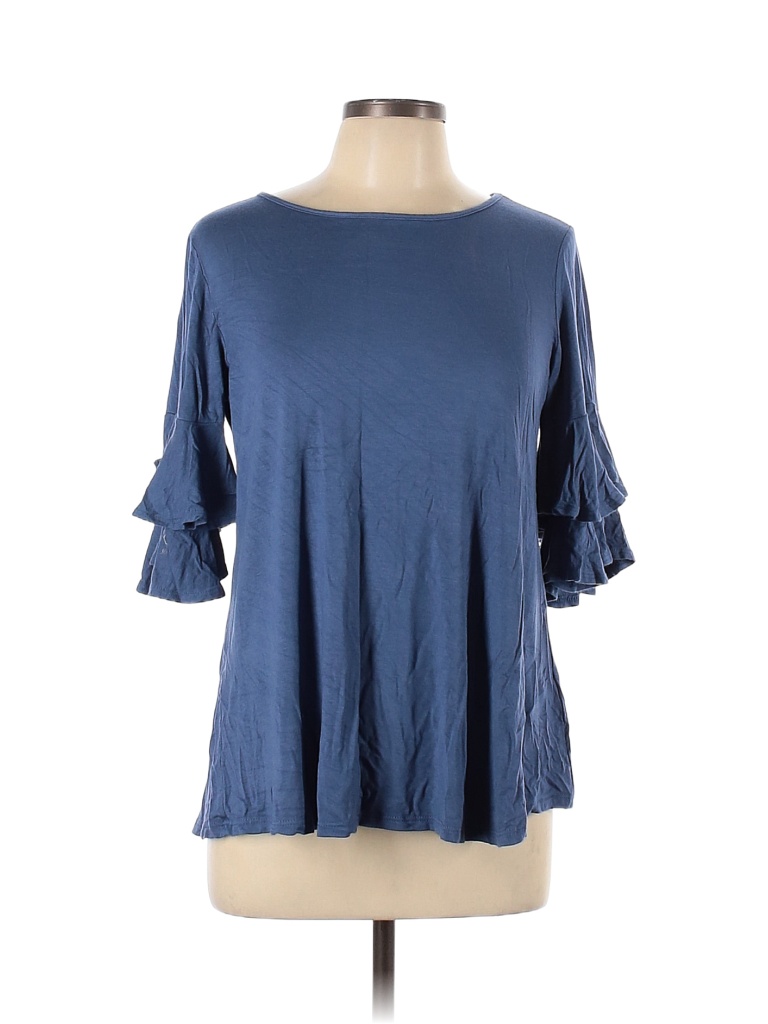 Elliot & Vine Blue Short Sleeve Top Size L - 48% off | thredUP