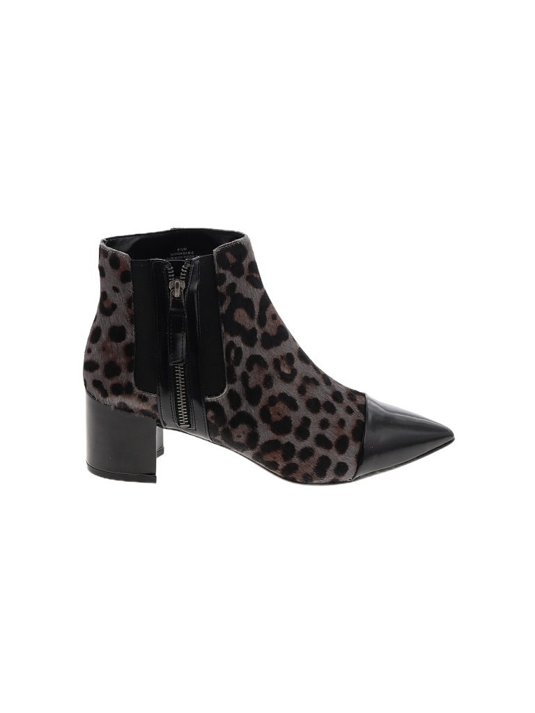 Nine West Animal Print Leopard Print Multi Color Gray Ankle Boots Size ...