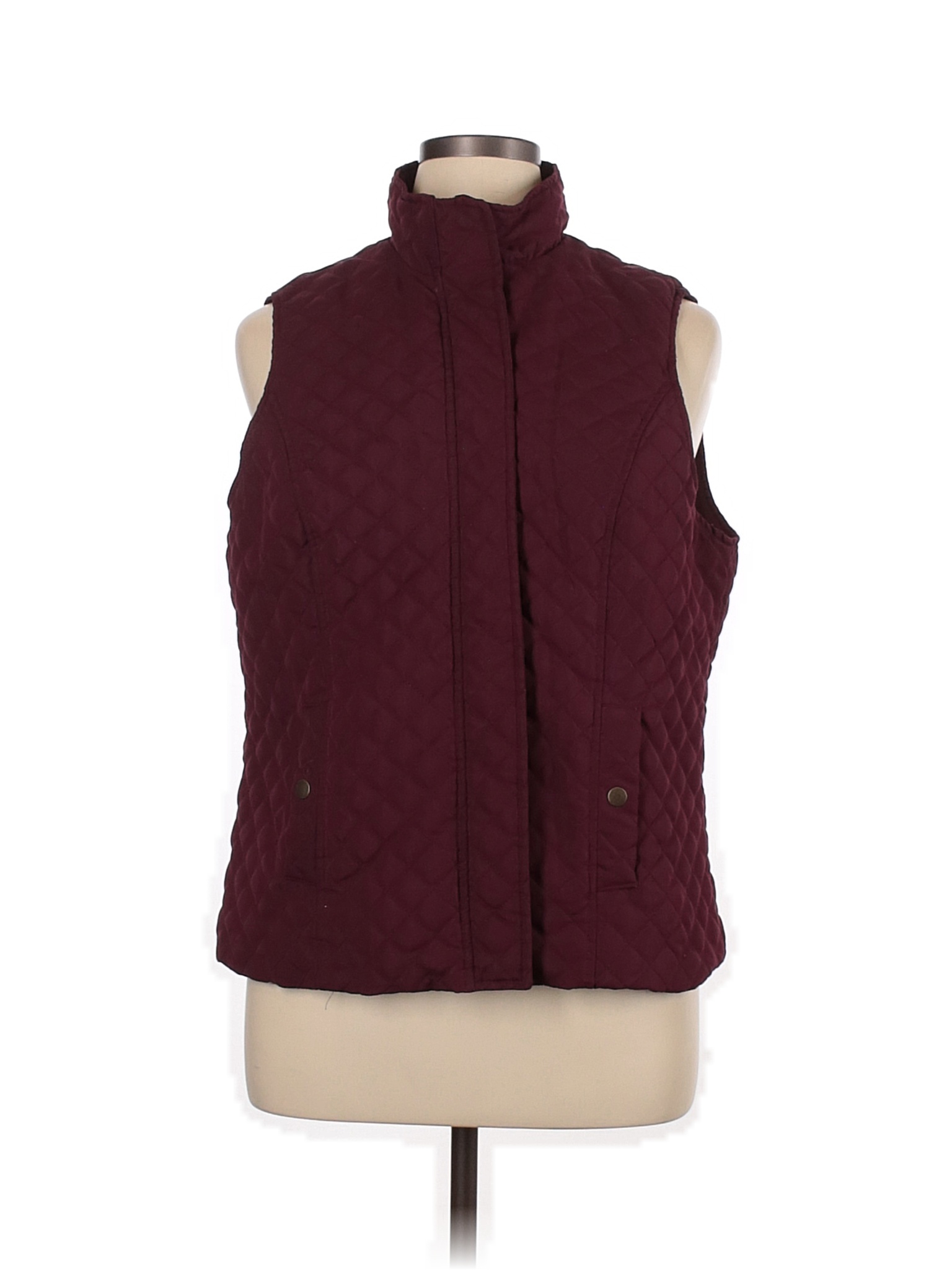 Cj Banks 100% Polyester Solid Burgundy Vest Size 1X (Plus) - 73% off ...