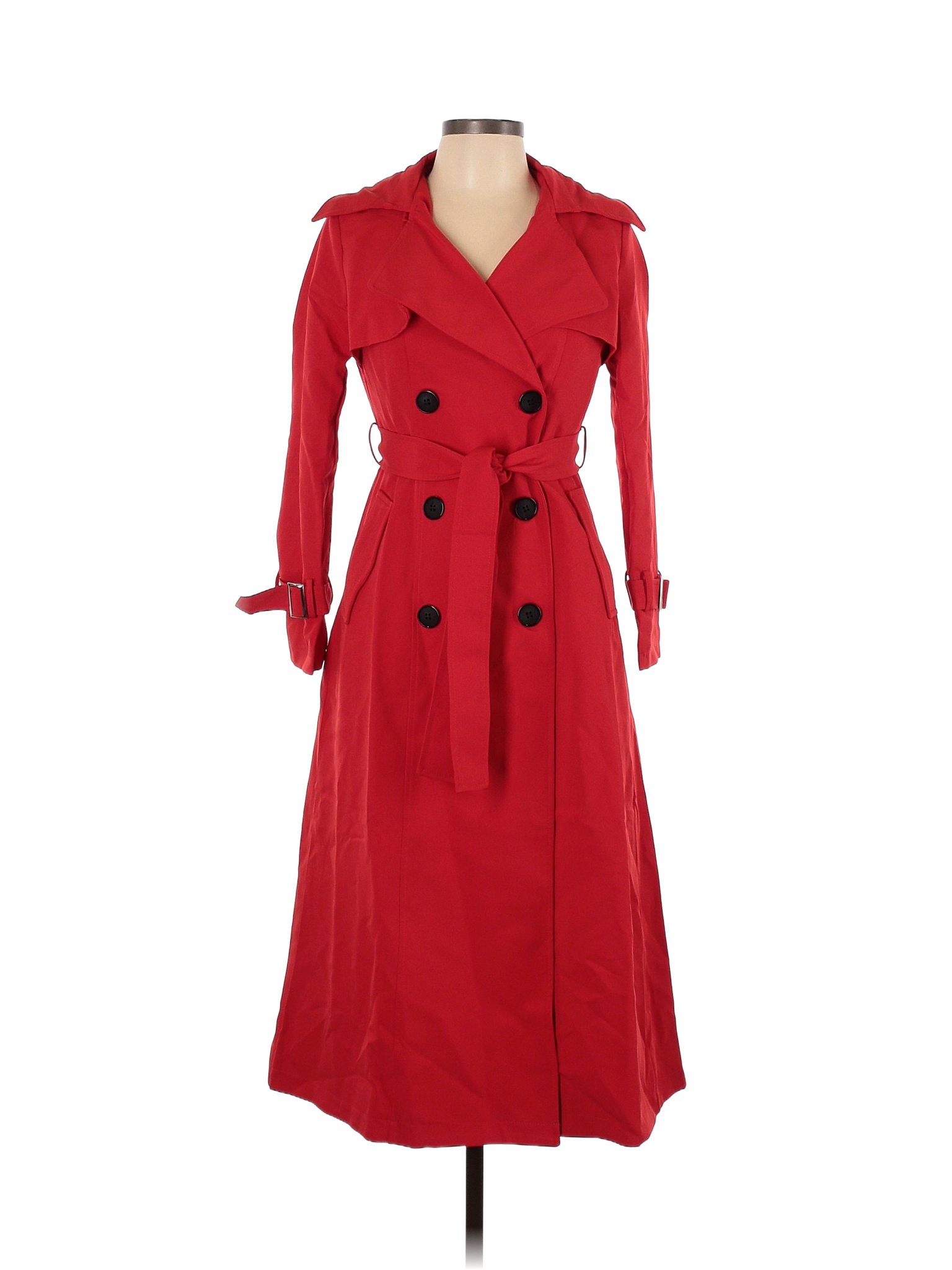 Assorted Brands Solid Colored Red Trenchcoat Size L - 54% off | thredUP