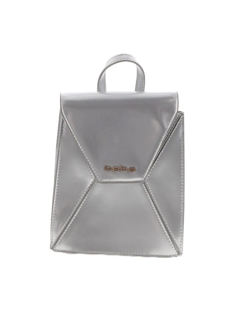 Bebe Solid Metallic Silver Backpack One Size - 62% off | thredUP