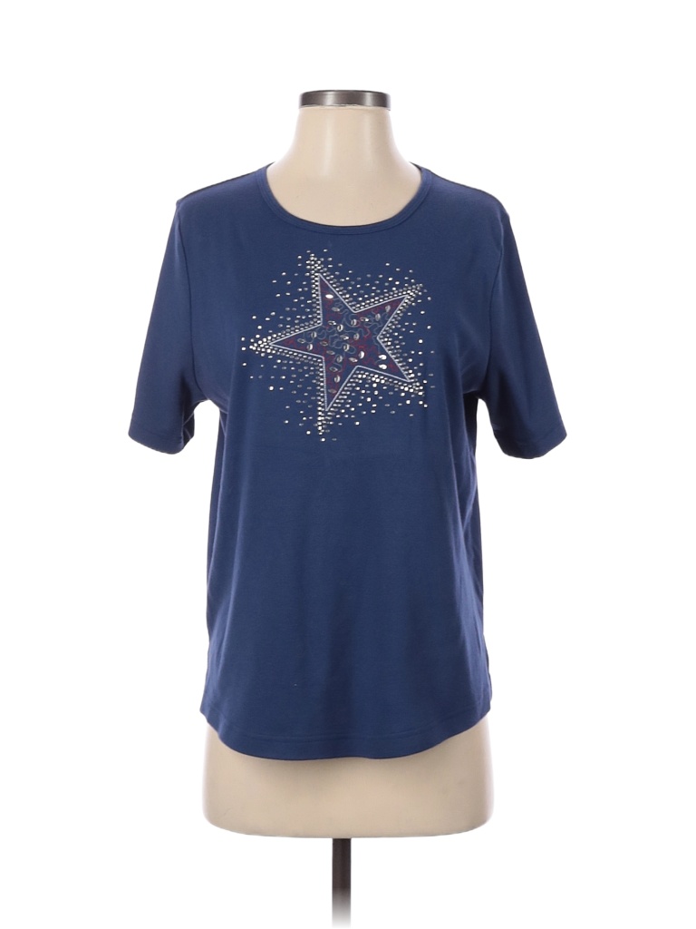BonWorth Polka Dots Blue Short Sleeve Top Size S - 30% off | thredUP
