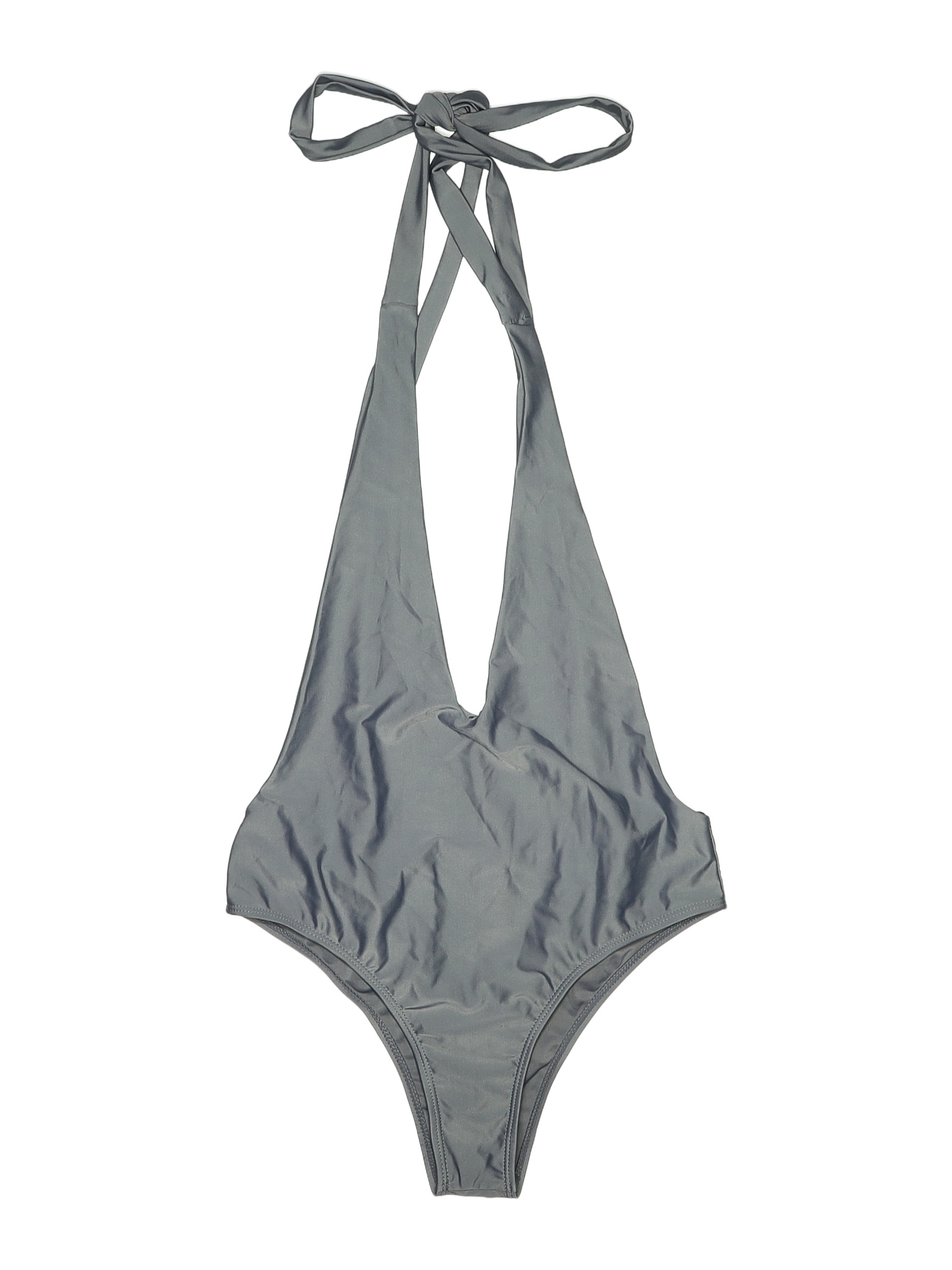 Express Solid Gray One Piece Swimsuit Size M - 75% off | thredUP