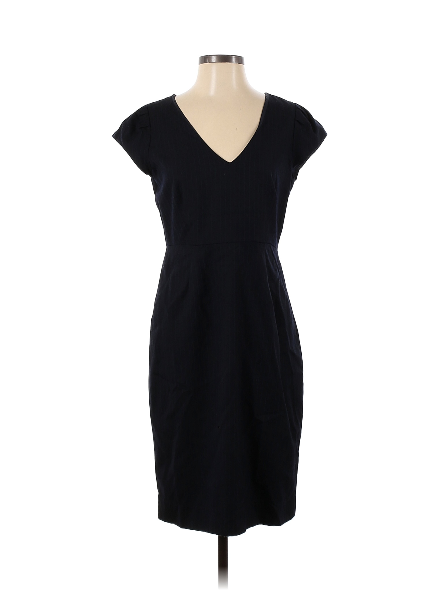J Crew 100 Wool Solid Black Casual Dress Size 4 81 Off Thredup