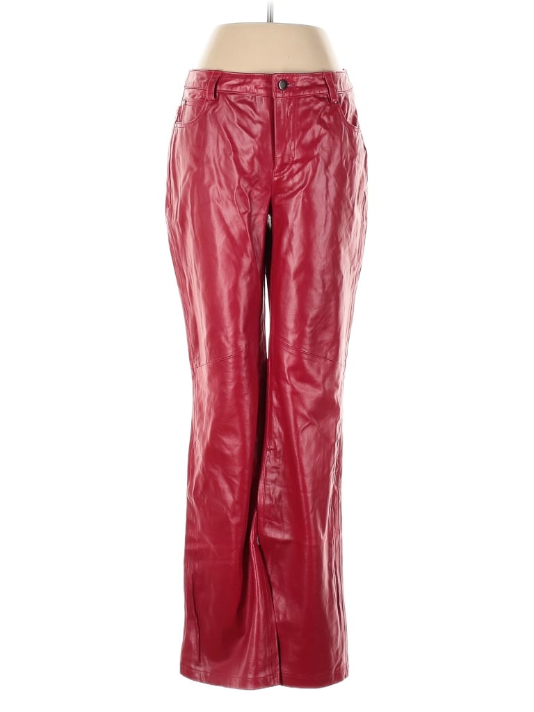 Metrostyle 100% Leather Solid Colored Red Leather Pants Size 4 - 46% ...