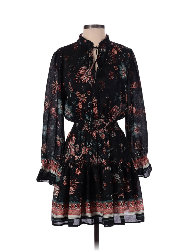 Love Stitch 100 Polyester Floral Black Casual Dress Size S 76 Off