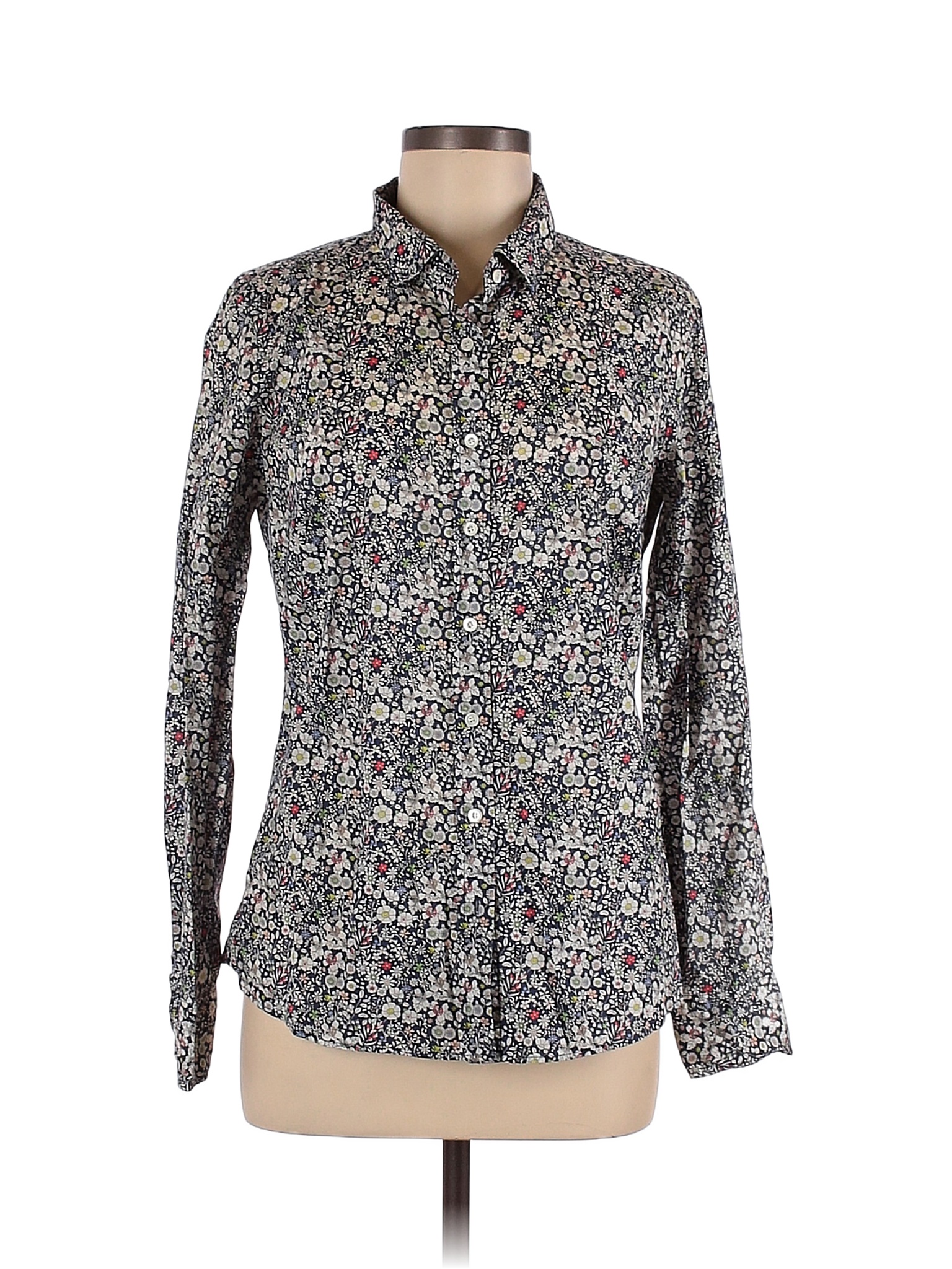Liberty Art Fabrics for J.Crew 100% Cotton Blue Long Sleeve Button-Down Shirt Size 8 - 76% off ...