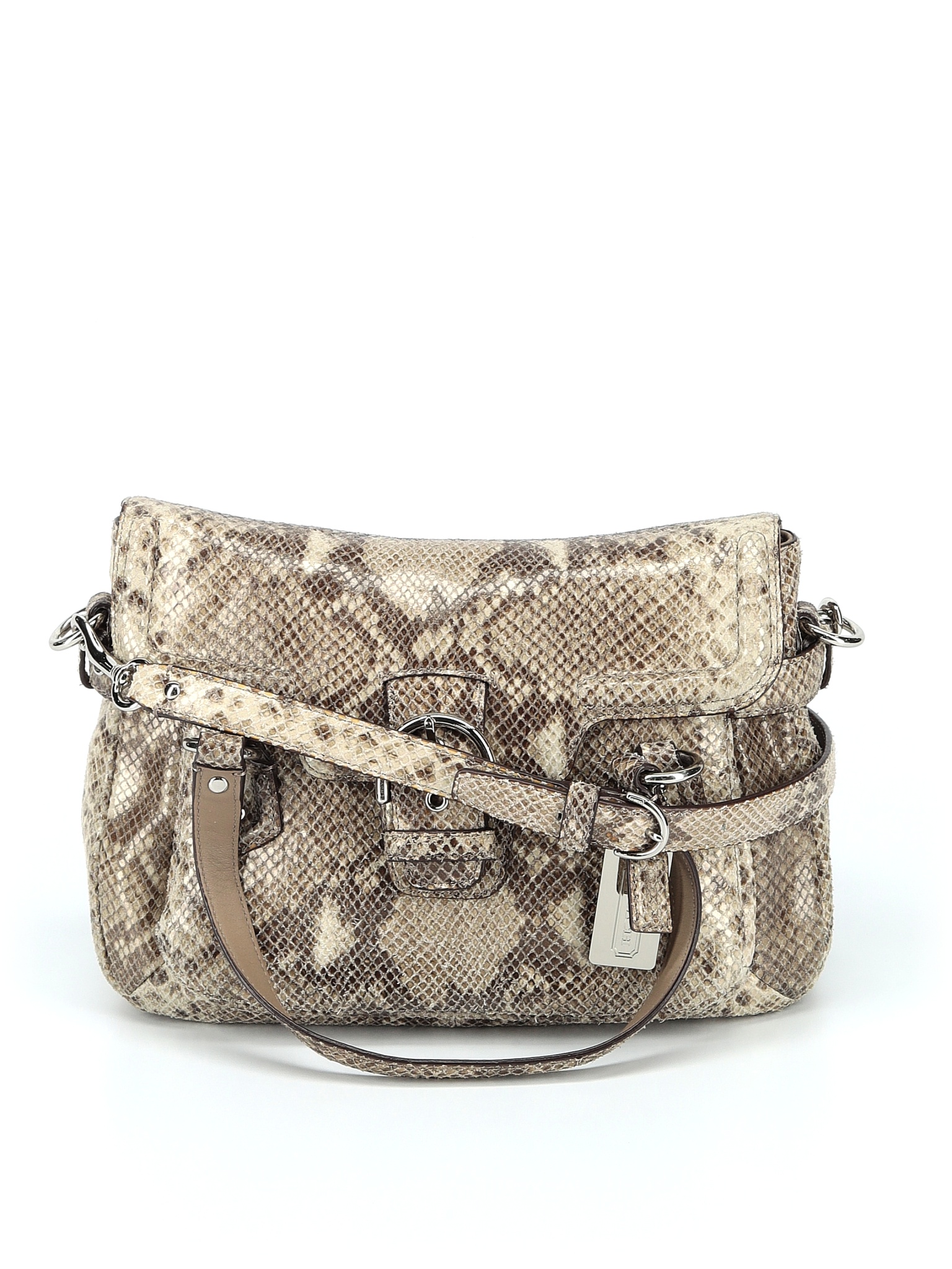 Coach Factory Animal Print Snake Print Colored Tan Satchel One Size ...