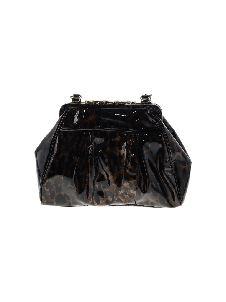 Elaine Turner Animal Print Leopard Print Black Brown Satchel One Size ...