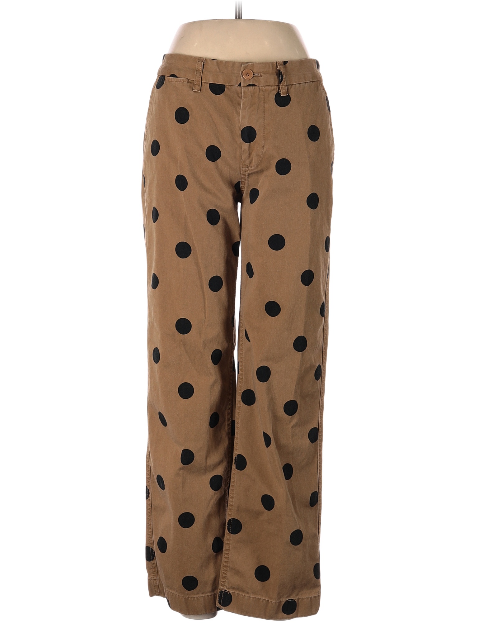 J.Crew 100% Cotton Polka Dots Colored Tan Khakis Size 6 - 73% off | thredUP