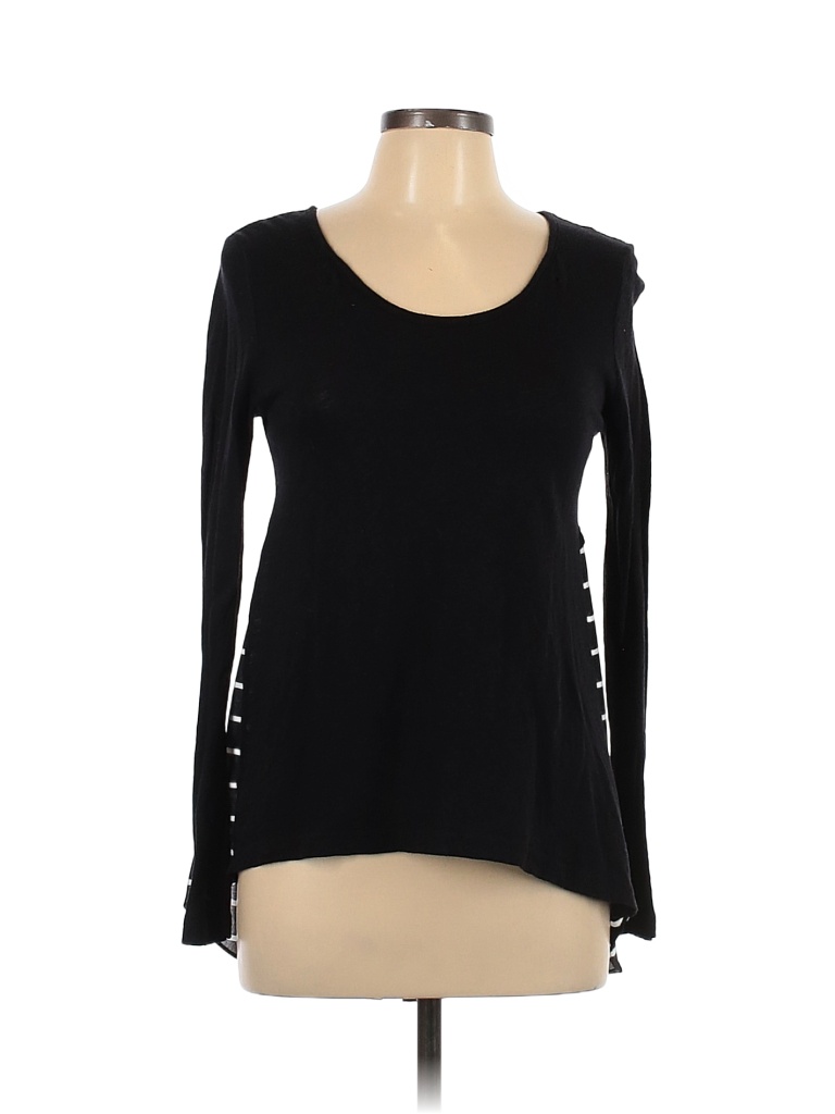 A N A A New Approach Stripes Black Long Sleeve Top Size M 57 Off