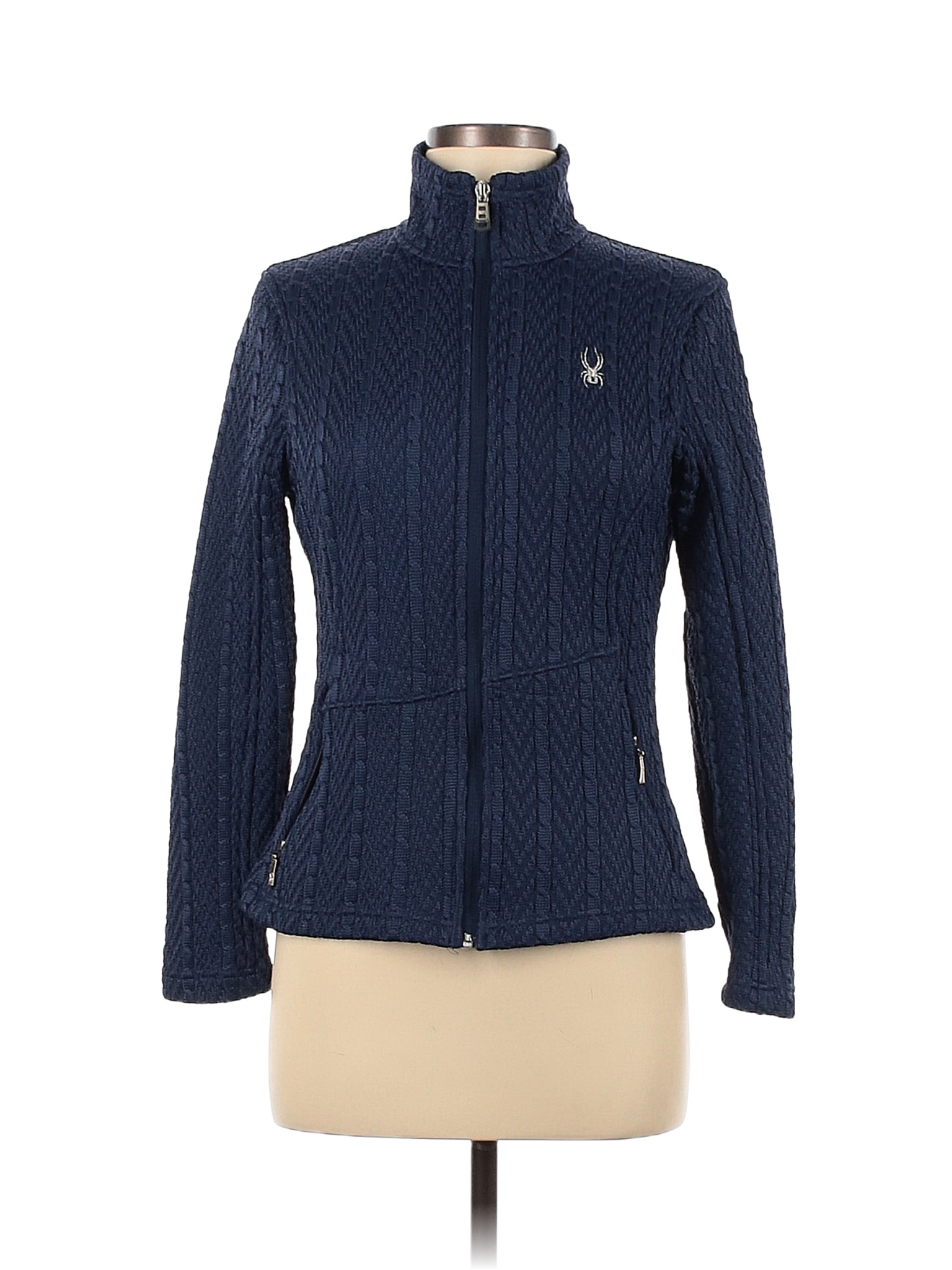 Spyder 100% Polyester Solid Navy Blue Track Jacket Size M - 72% off ...