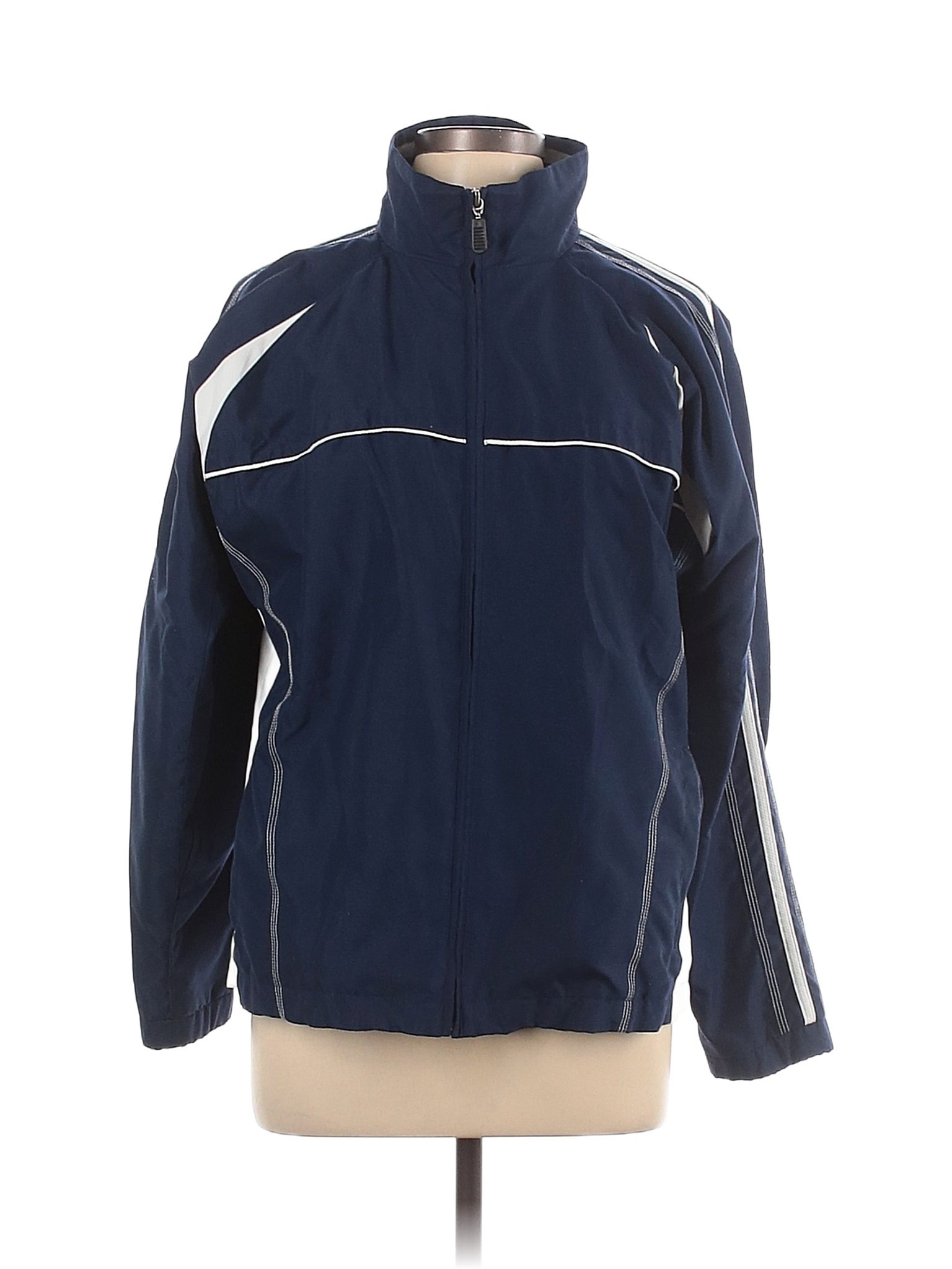 Tek Gear 100% Polyester Solid Navy Blue Track Jacket Size L - 60% off ...