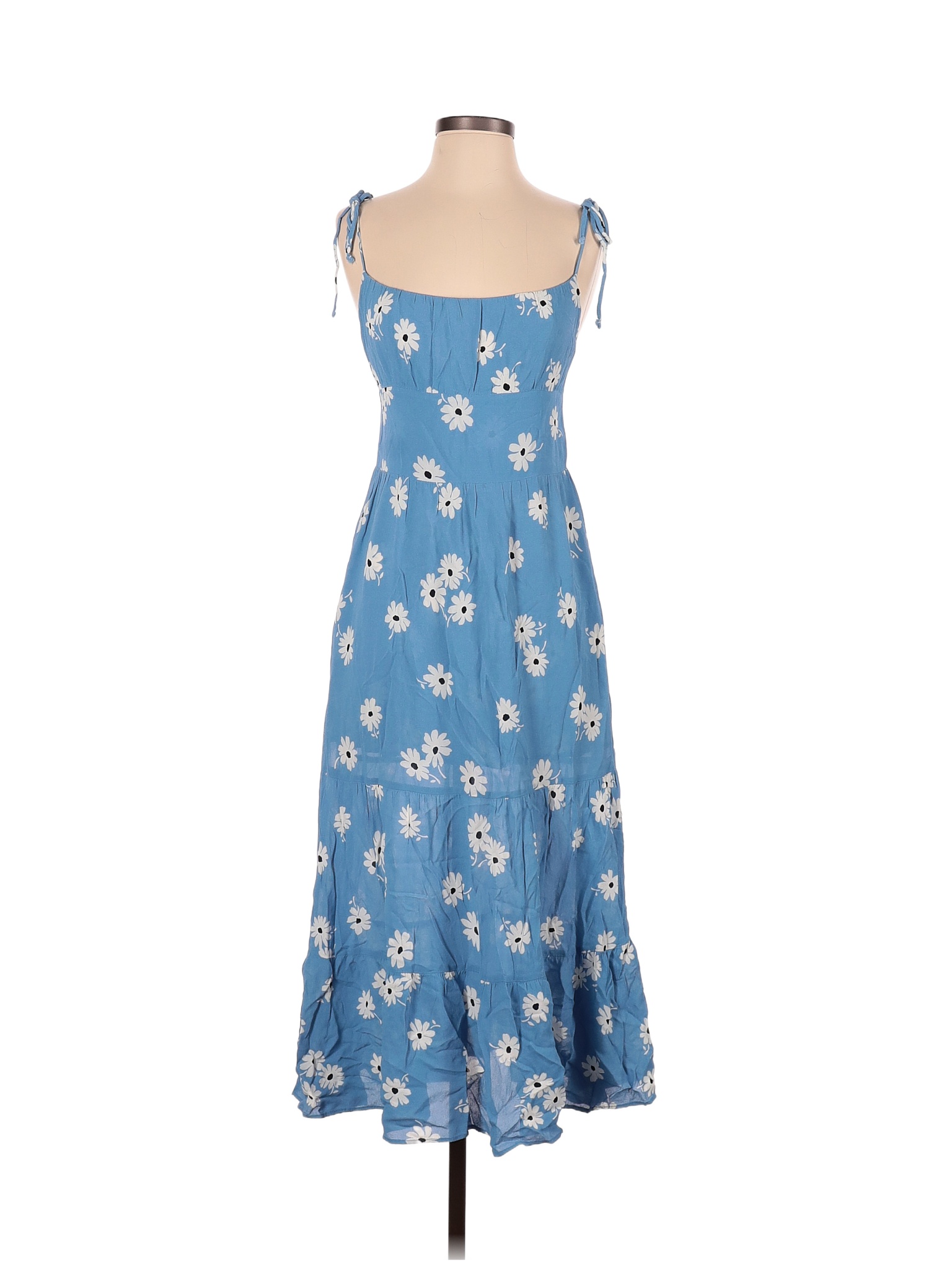 Reformation 100% Viscose Floral Blue Casual Dress Size 8 - 29% off ...