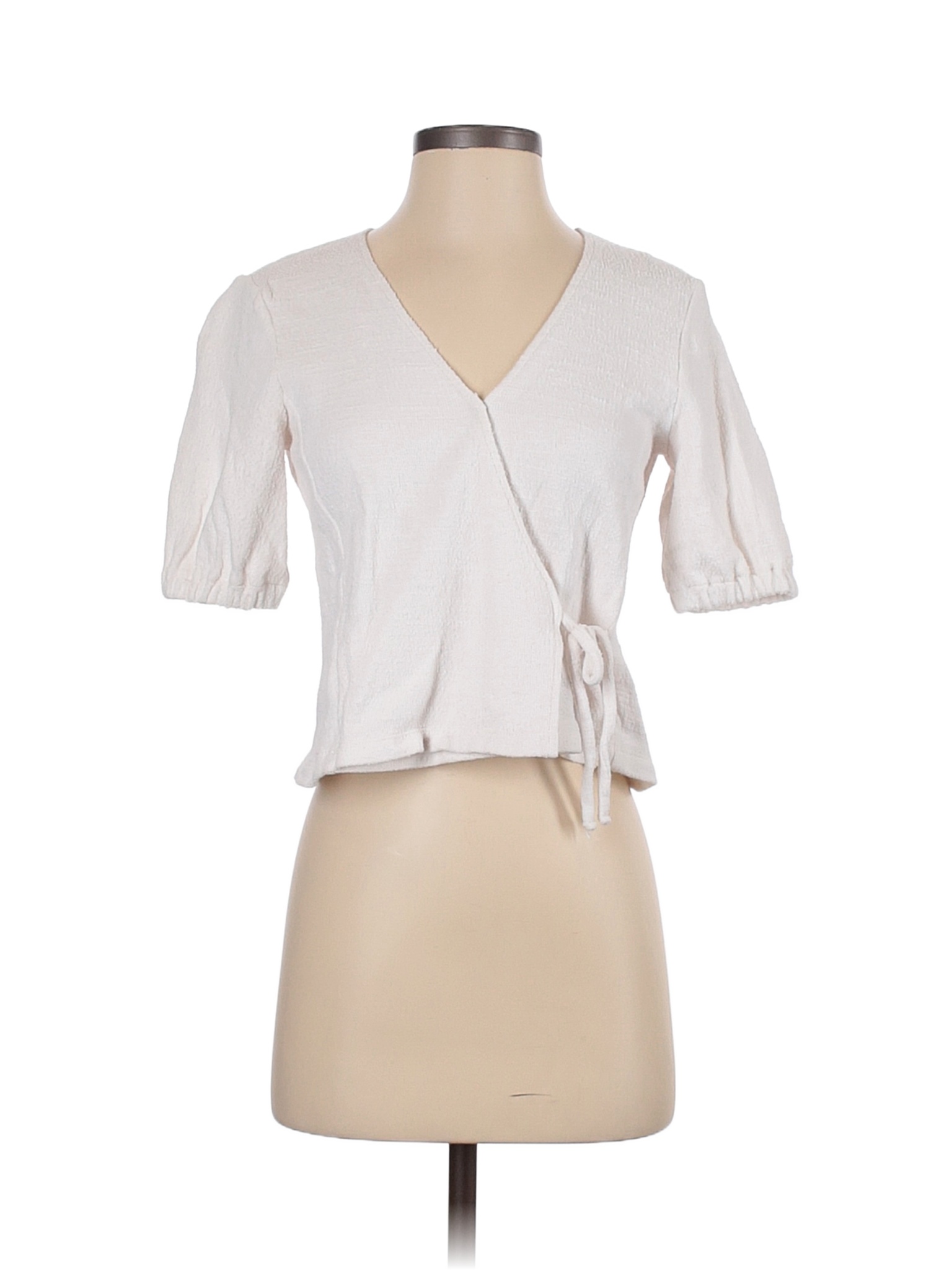 Texture And Thread Madewell 100 Cotton Solid White Short Sleeve Top Size